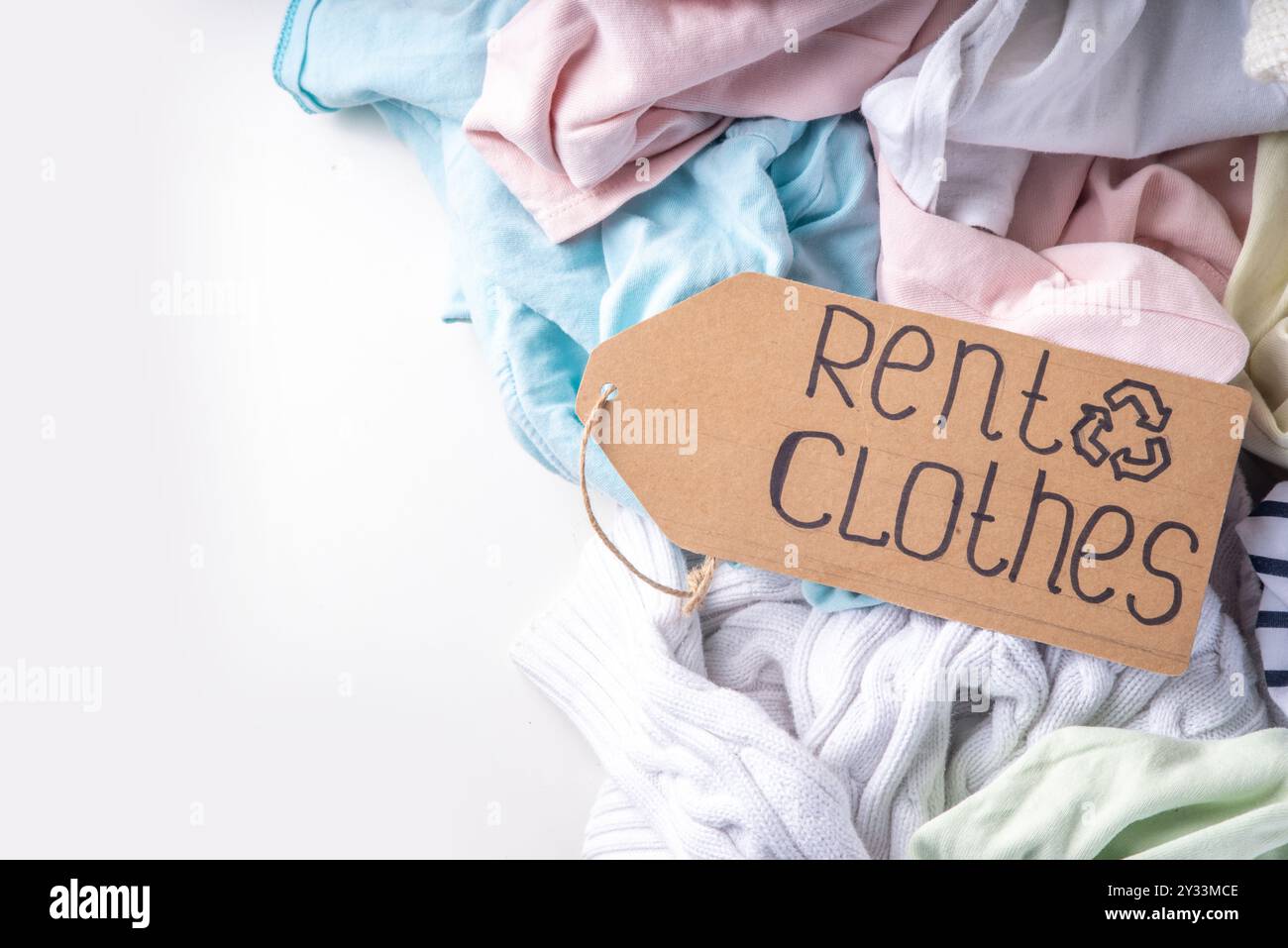 Clothing rental services background, with various woman, man, kids ...