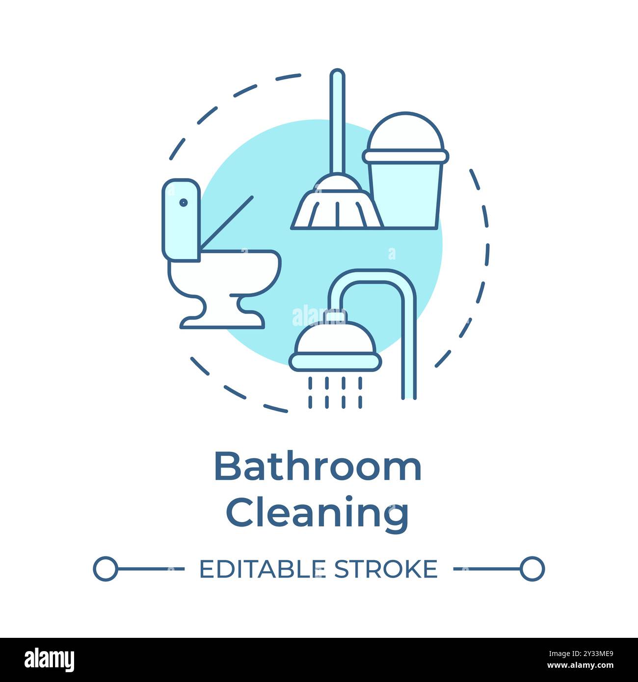 Bathroom cleaning soft blue concept icon Stock Vector Image & Art - Alamy