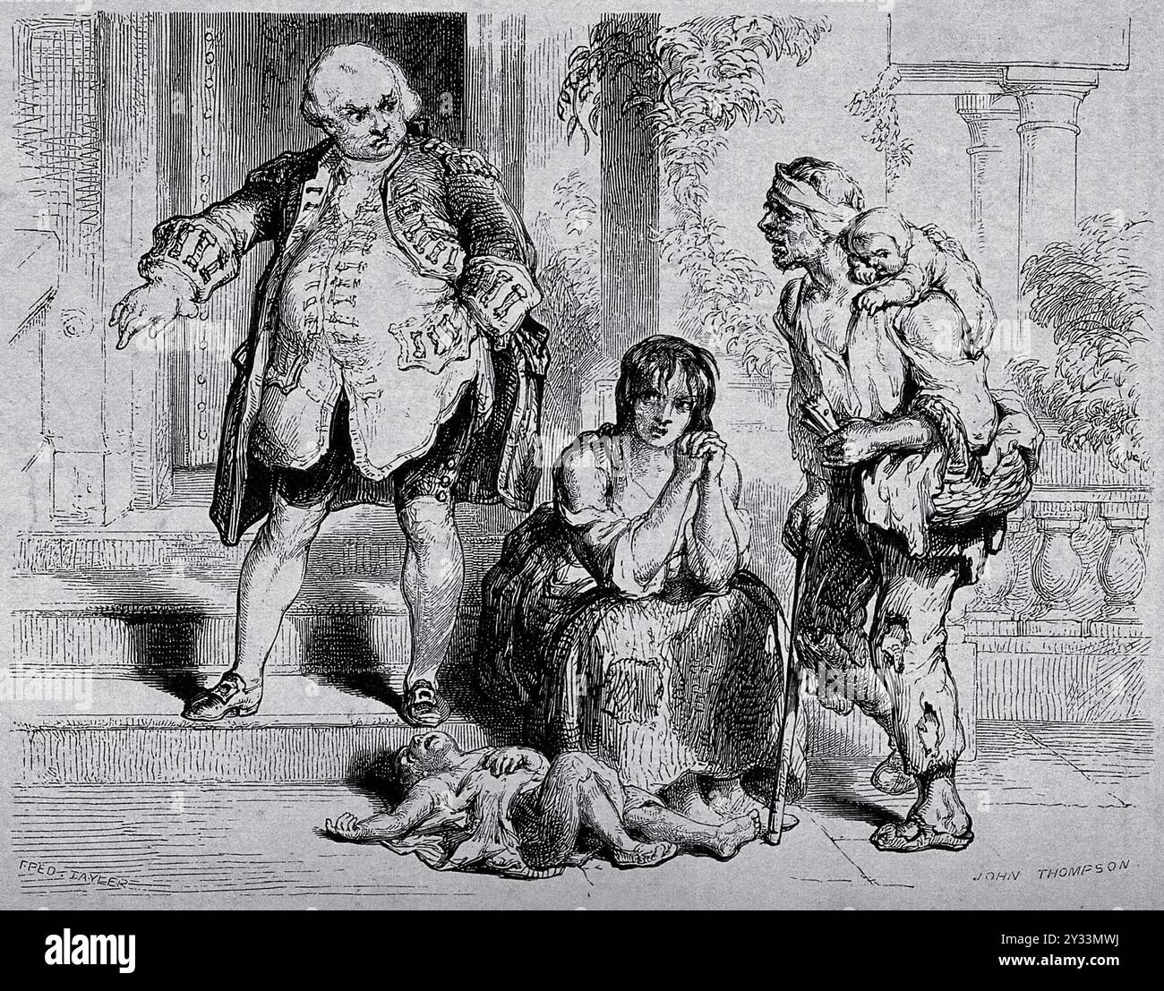 Starving children engraving hi-res stock photography and images - Alamy