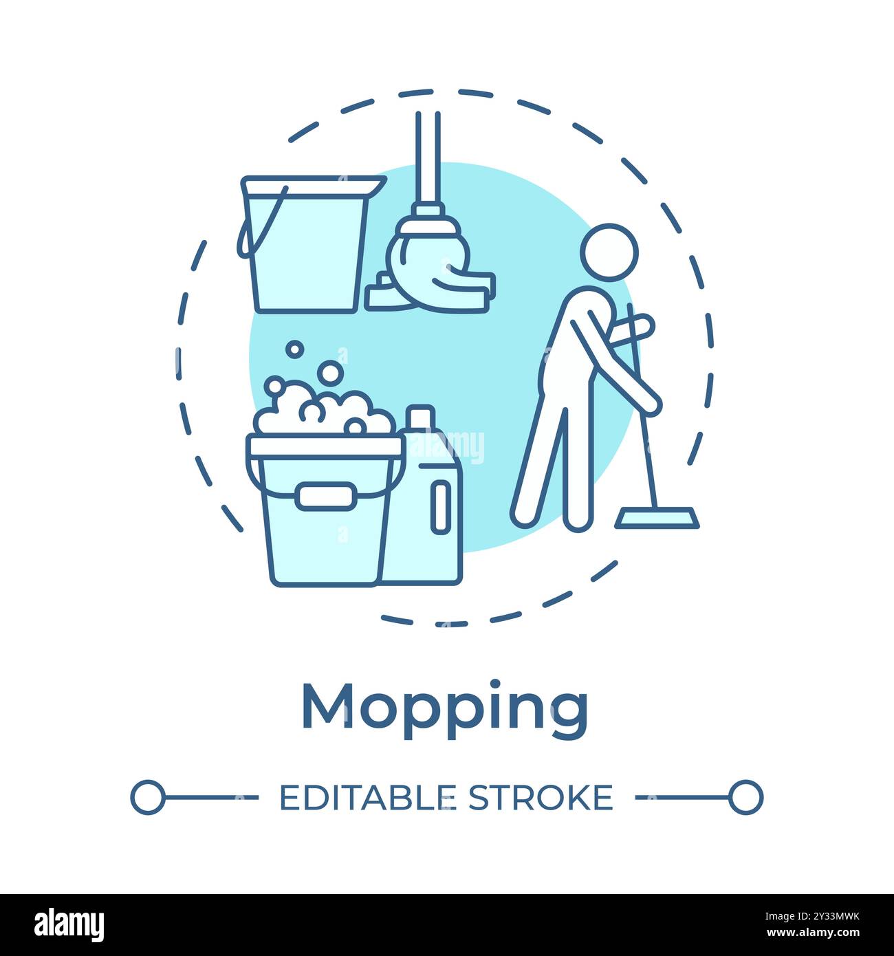 Mopping soft blue concept icon Stock Vector Image & Art - Alamy