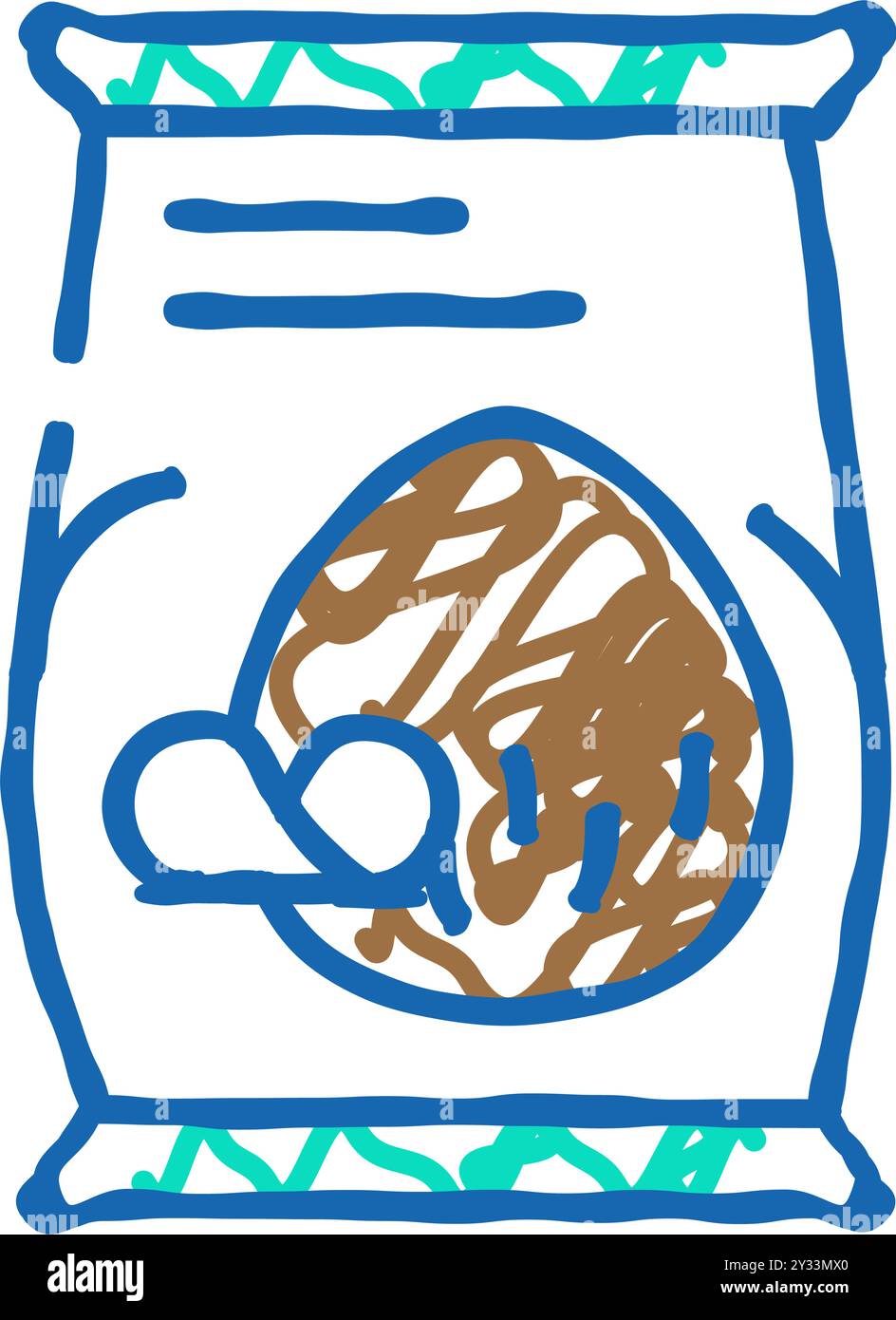 coconut chips snack icon doodle illustration Stock Vector Image & Art ...