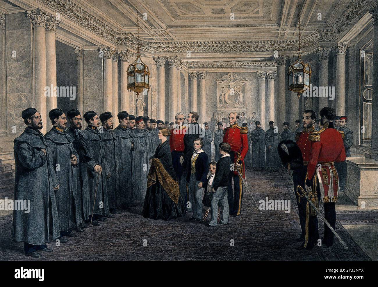 Crimean War, England: Queen Victoria and Prince Albert inspecting the ...