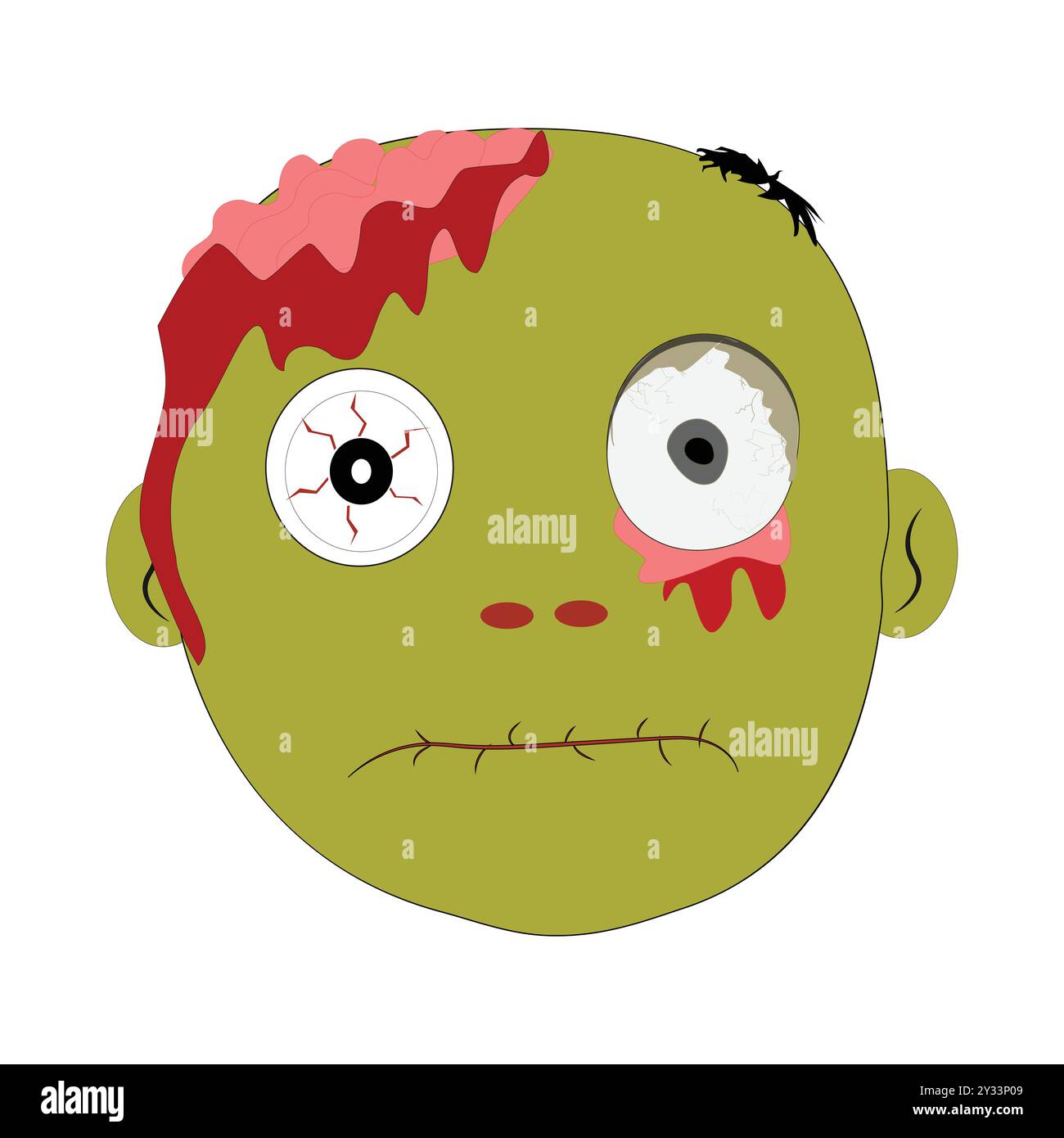Zombie face Expressions illustration, cartoon zombie faces with ...