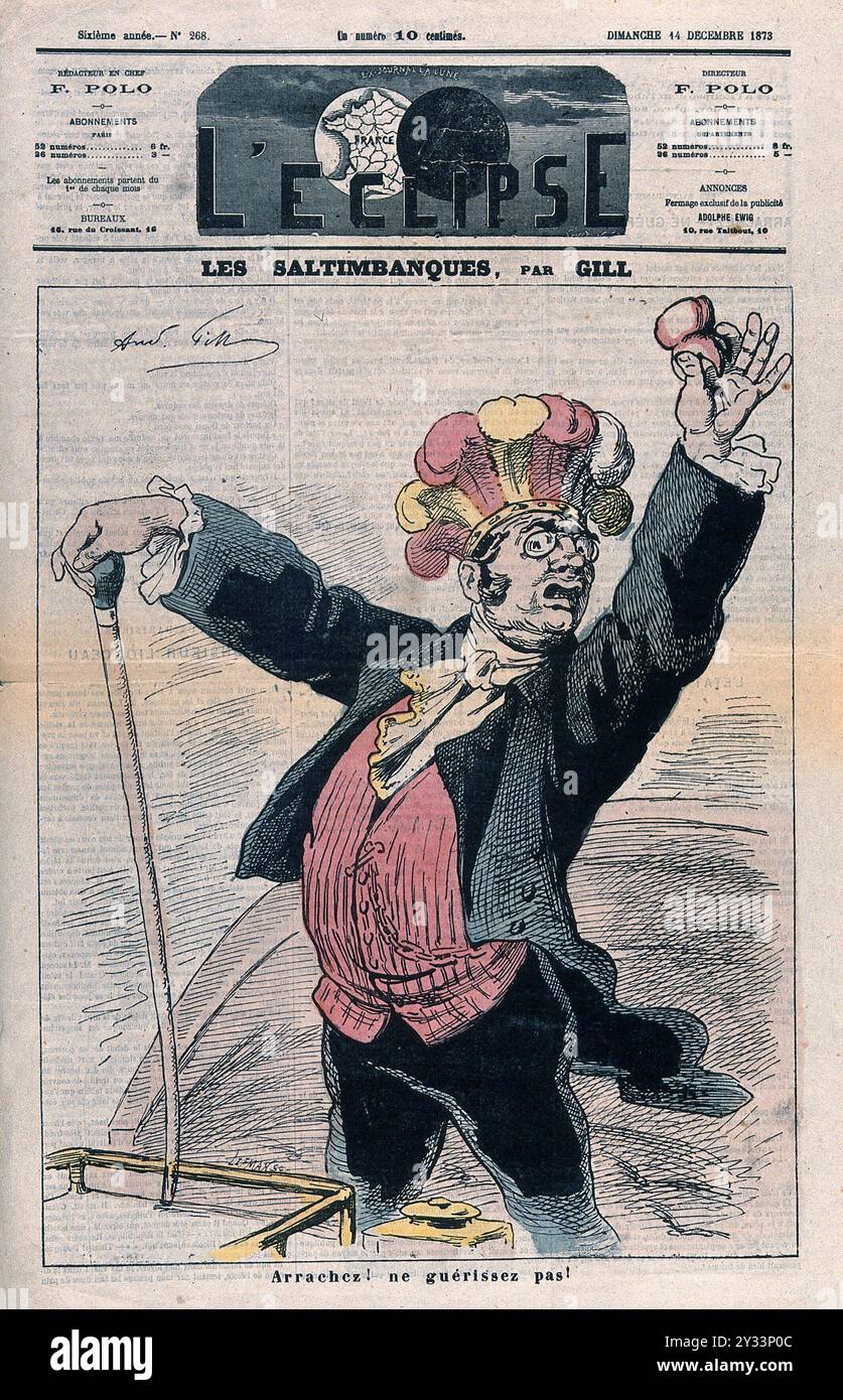A French politician, adorned in a feathered headdress, enthusiastically ...