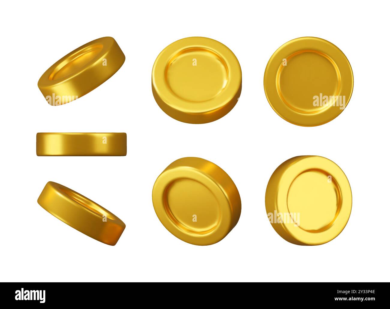 3D gold coin icon set isolated Stock Vector Image & Art - Alamy
