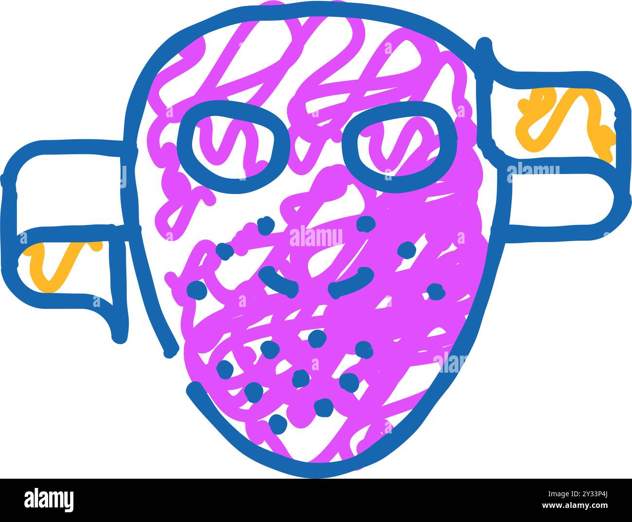 mask fear icon doodle illustration Stock Vector Image & Art - Alamy