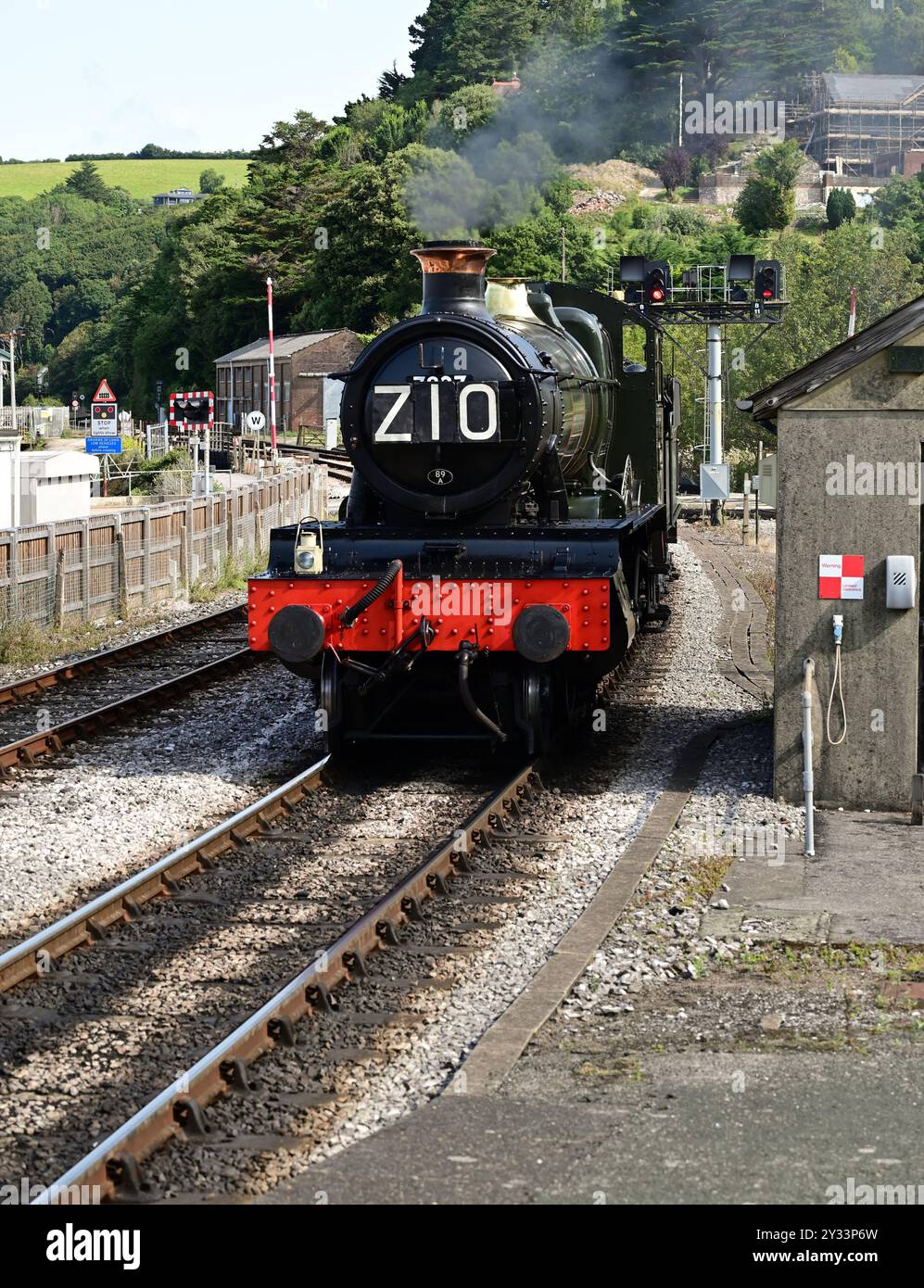 GWR Manor Class locomotive No 7827 Lydham Manor approaching the ...