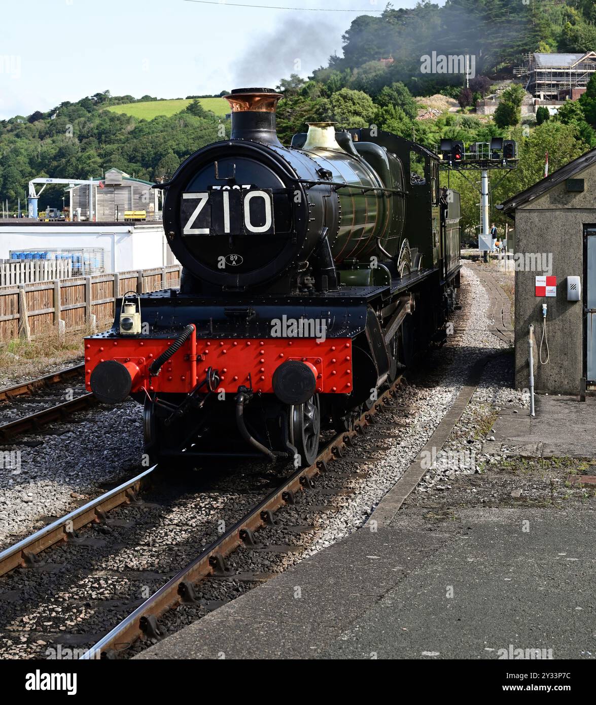 GWR Manor Class locomotive No 7827 Lydham Manor approaching the ...