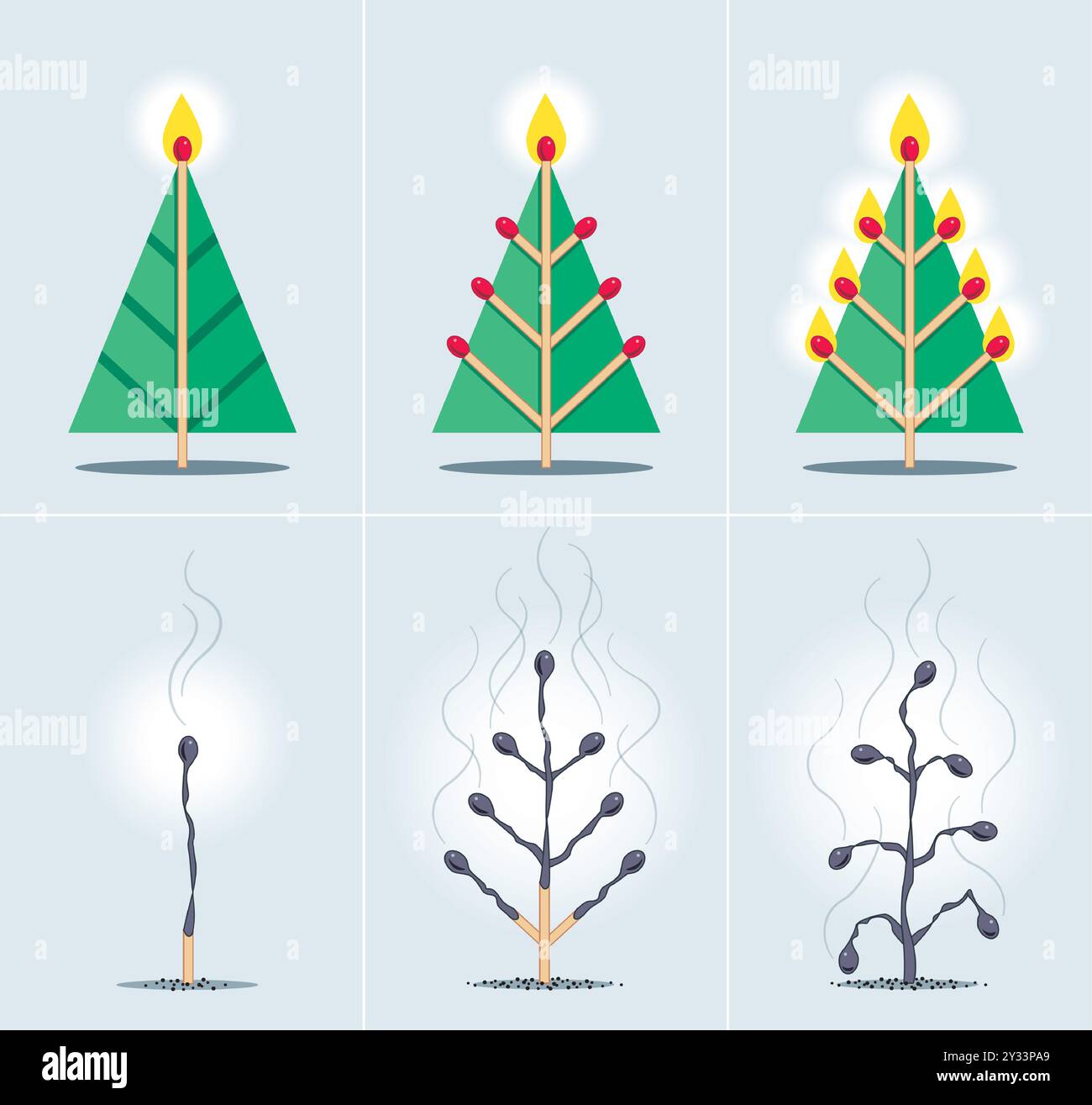 Burnt tree branches Stock Vector Images - Alamy