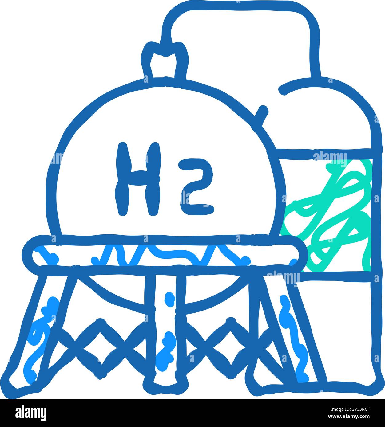 storage hydrogen tank icon doodle illustration Stock Vector Image & Art ...