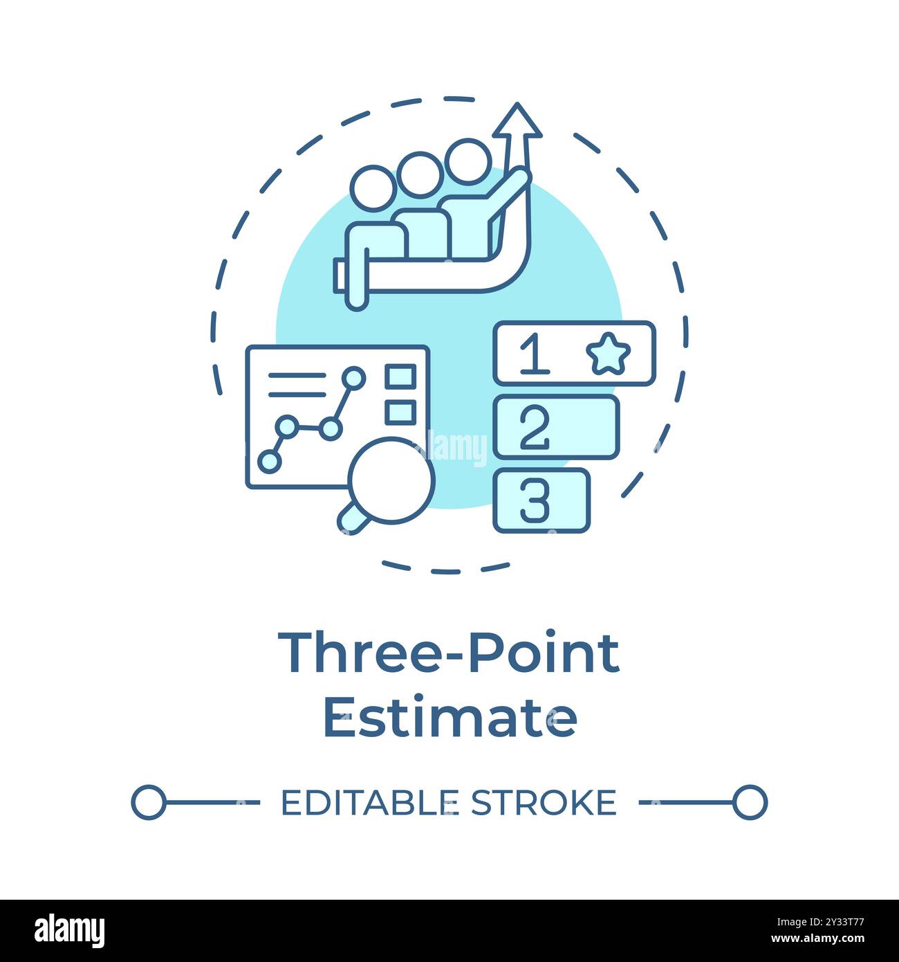 Three-point estimate concept icon Stock Vector Image & Art - Alamy