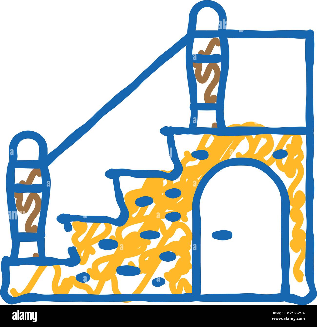 staircase with wardrobe icon doodle illustration Stock Vector Image ...