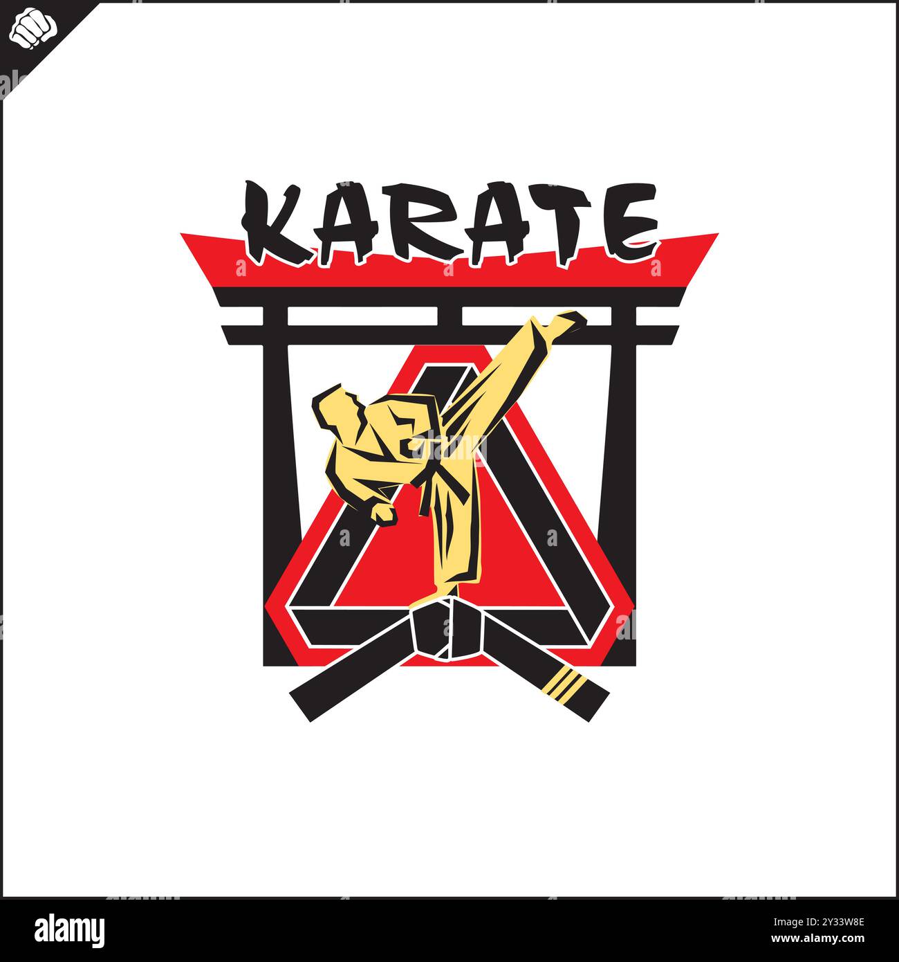 Martial art colored symbol, logo. Karate creative design emblem. Vector ...