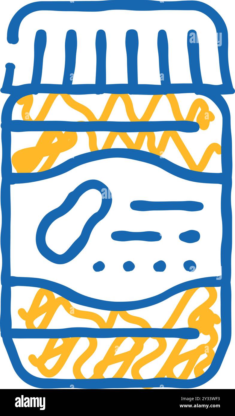 jar with peanut butter icon doodle illustration Stock Vector Image ...