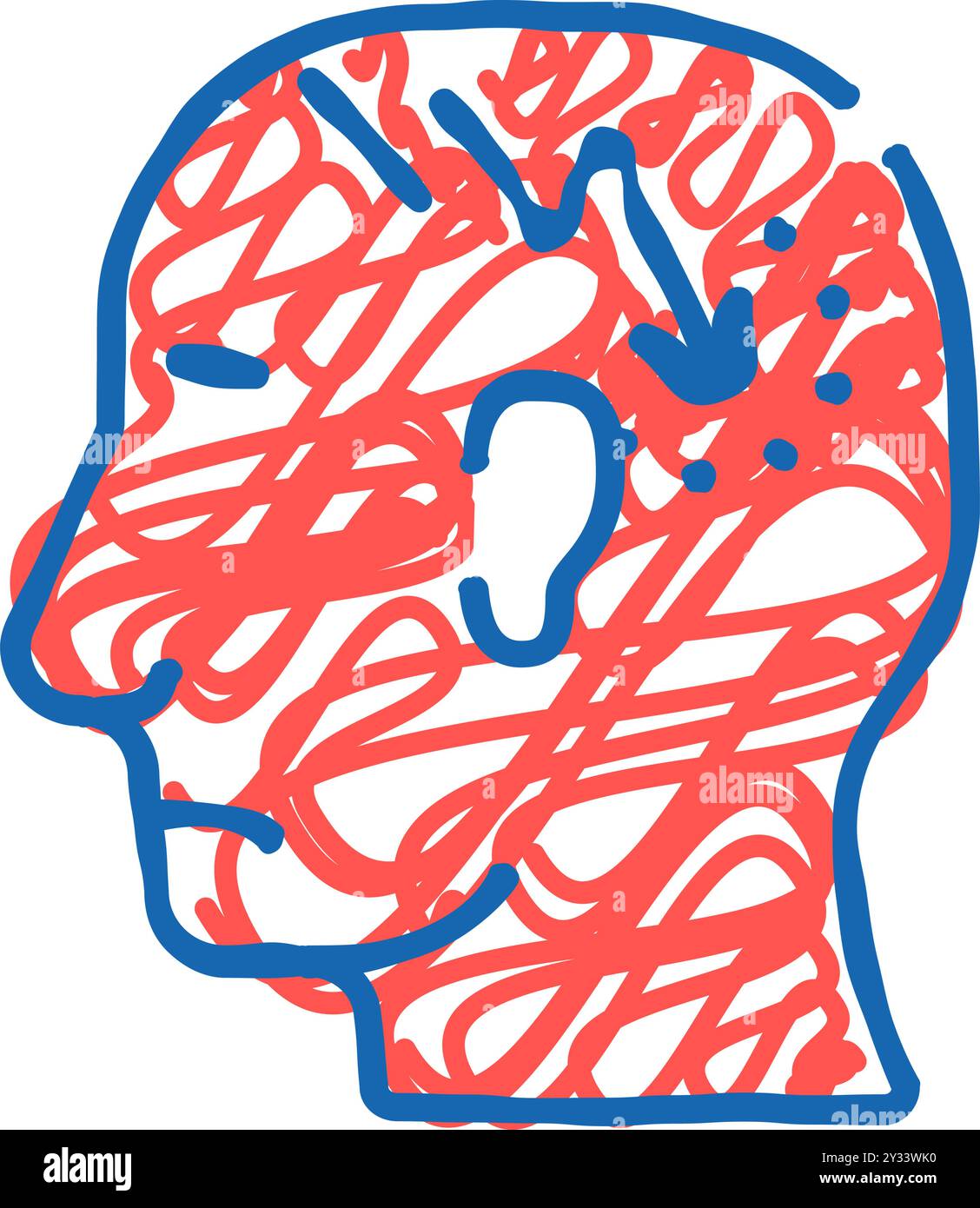 lightning neurosis or headache pain icon doodle illustration Stock ...
