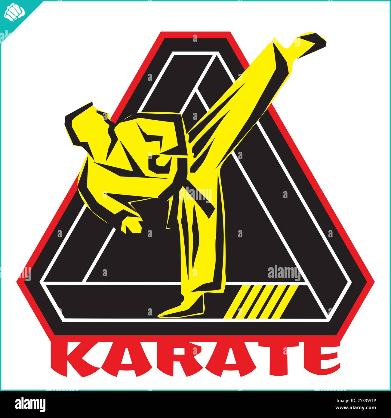 Martial art colored symbol, logo. Karate creative design emblem. Vector ...