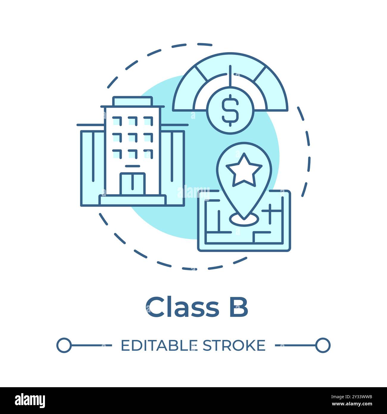 Property class B soft blue concept icon Stock Vector Image & Art - Alamy