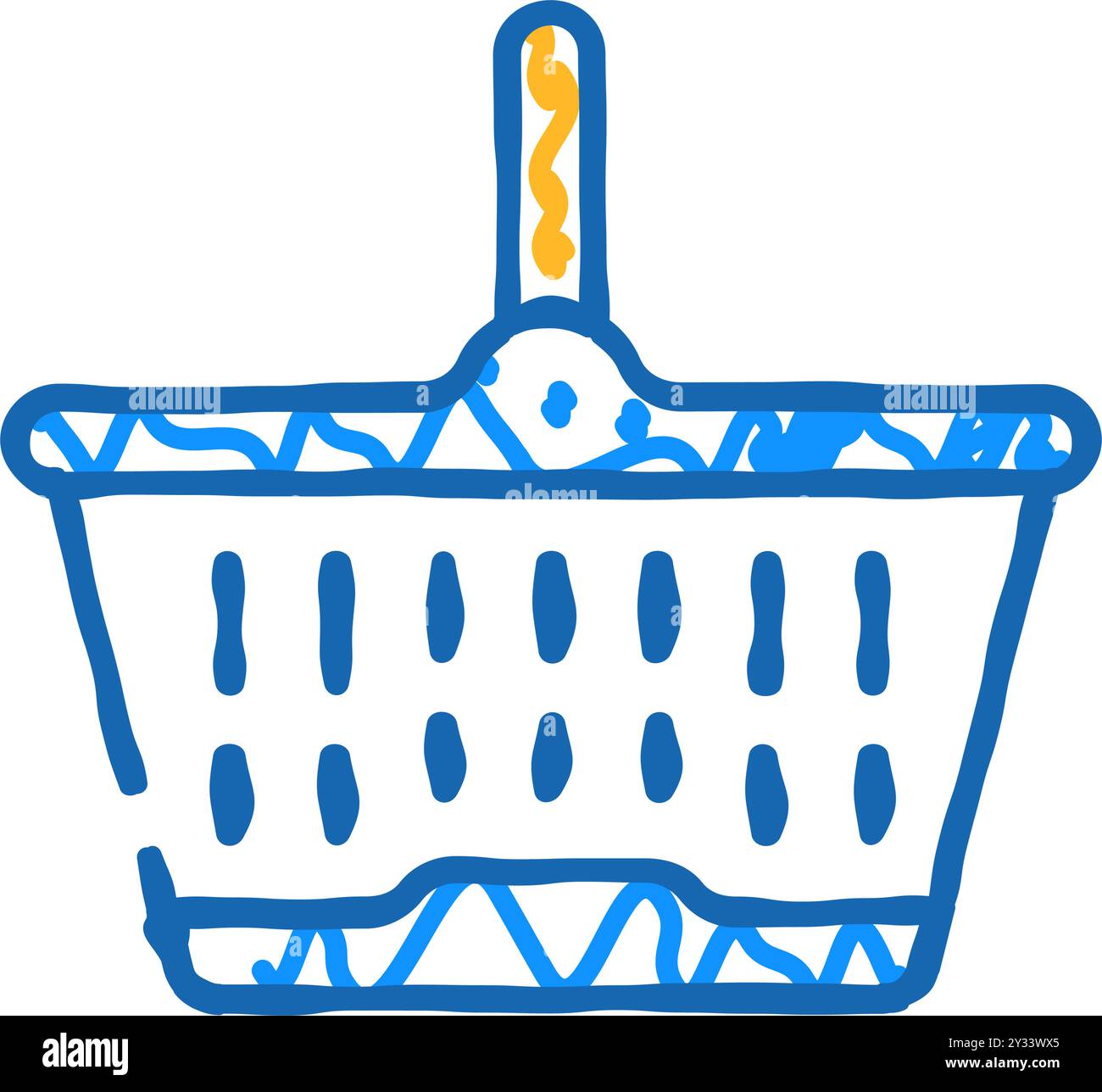 shopping plastic basket icon doodle illustration Stock Vector Image ...
