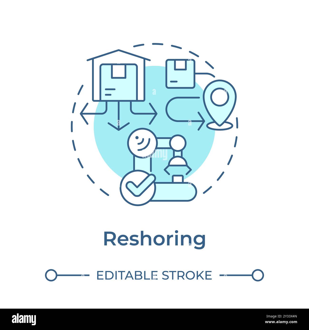 Reshoring soft blue concept icon Stock Vector Image & Art - Alamy