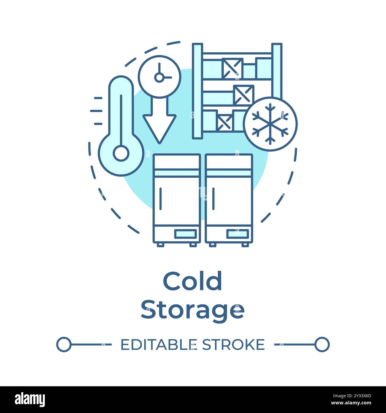 Cold storage soft blue concept icon Stock Vector Image & Art - Alamy