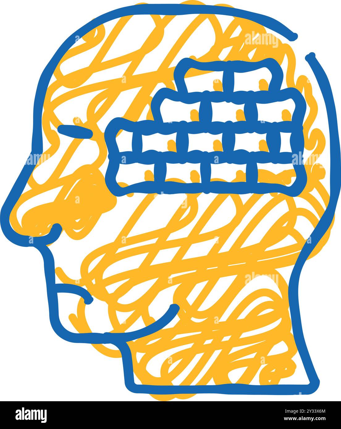 wall neurosis problem icon doodle illustration Stock Vector Image & Art ...