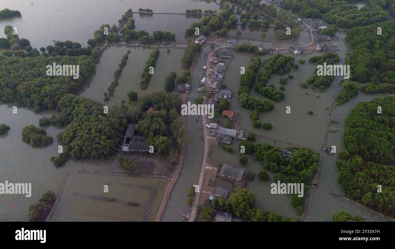 Climate change: sinking village of Beting, Bekasi regency, Java ...