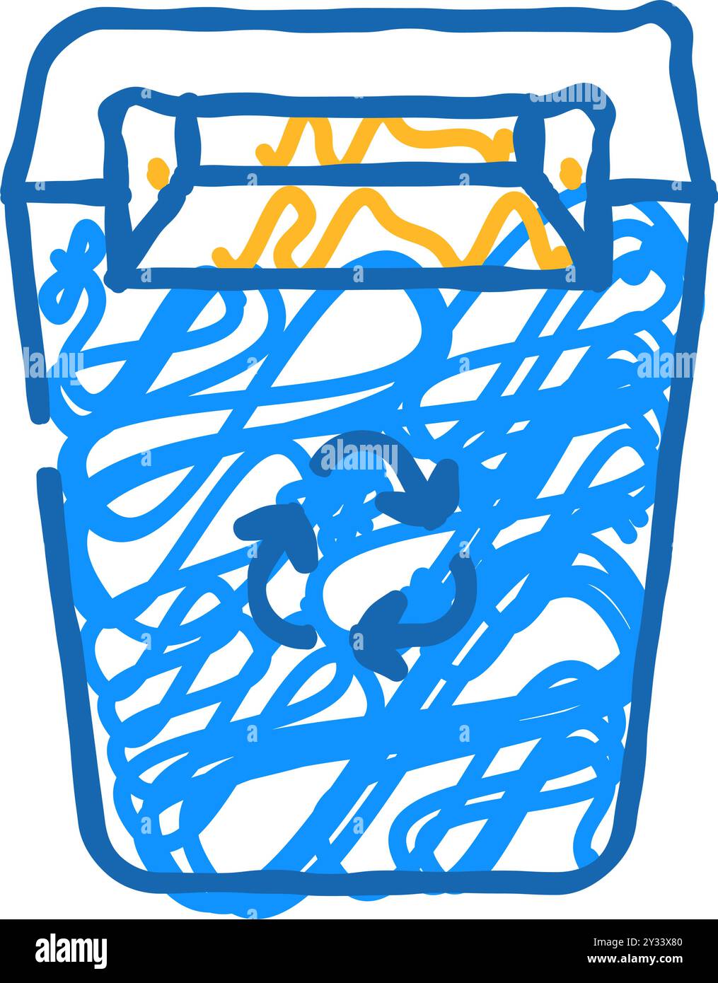 recycling garbage can canteen icon doodle illustration Stock Vector ...
