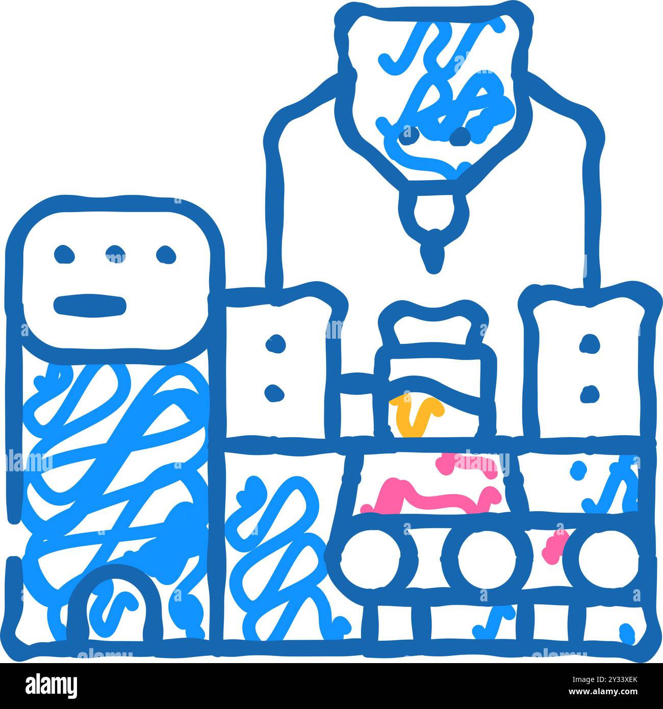 industrial production peanut butter conveyor icon doodle illustration ...