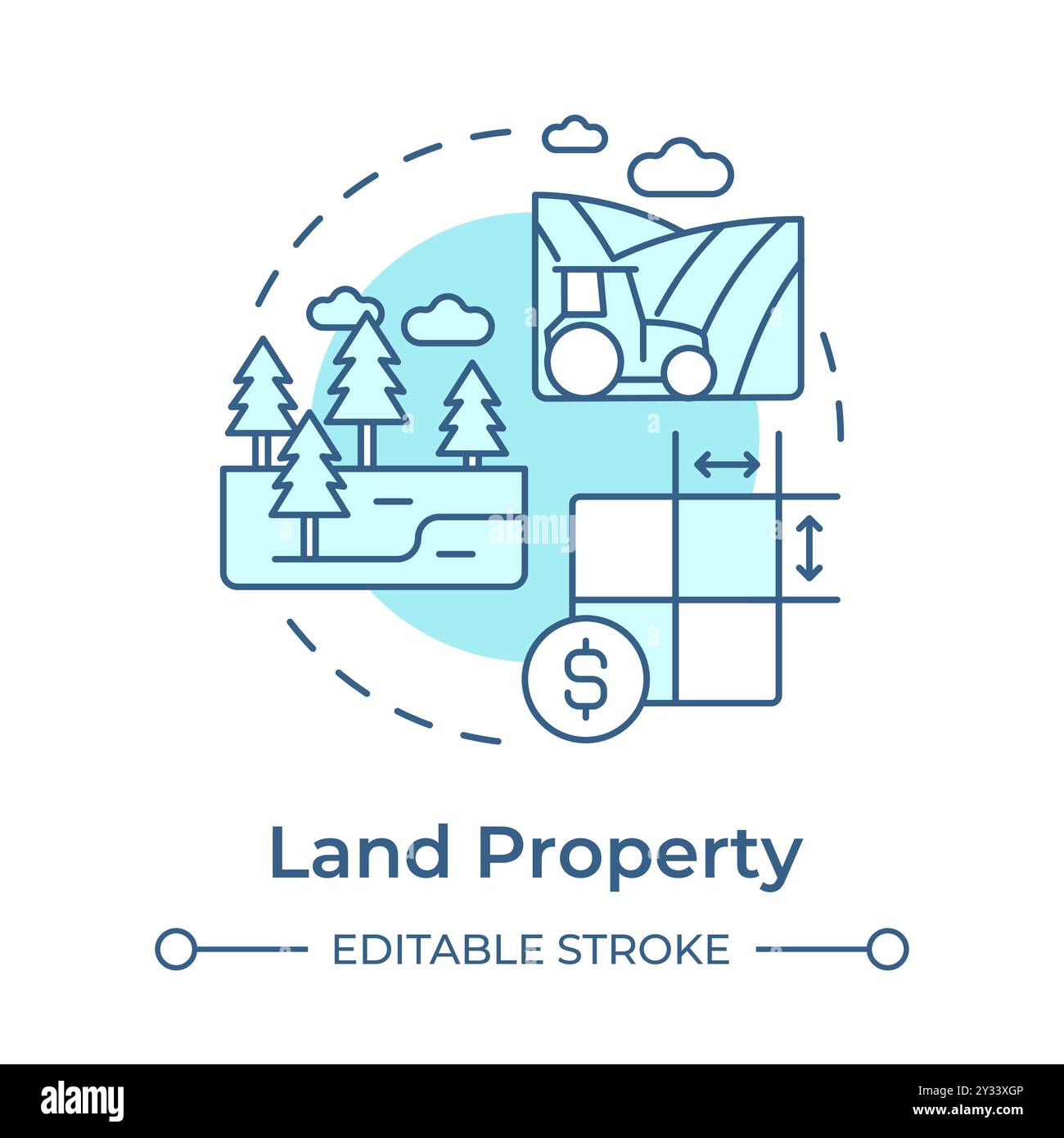 Land property soft blue concept icon Stock Vector Image & Art - Alamy