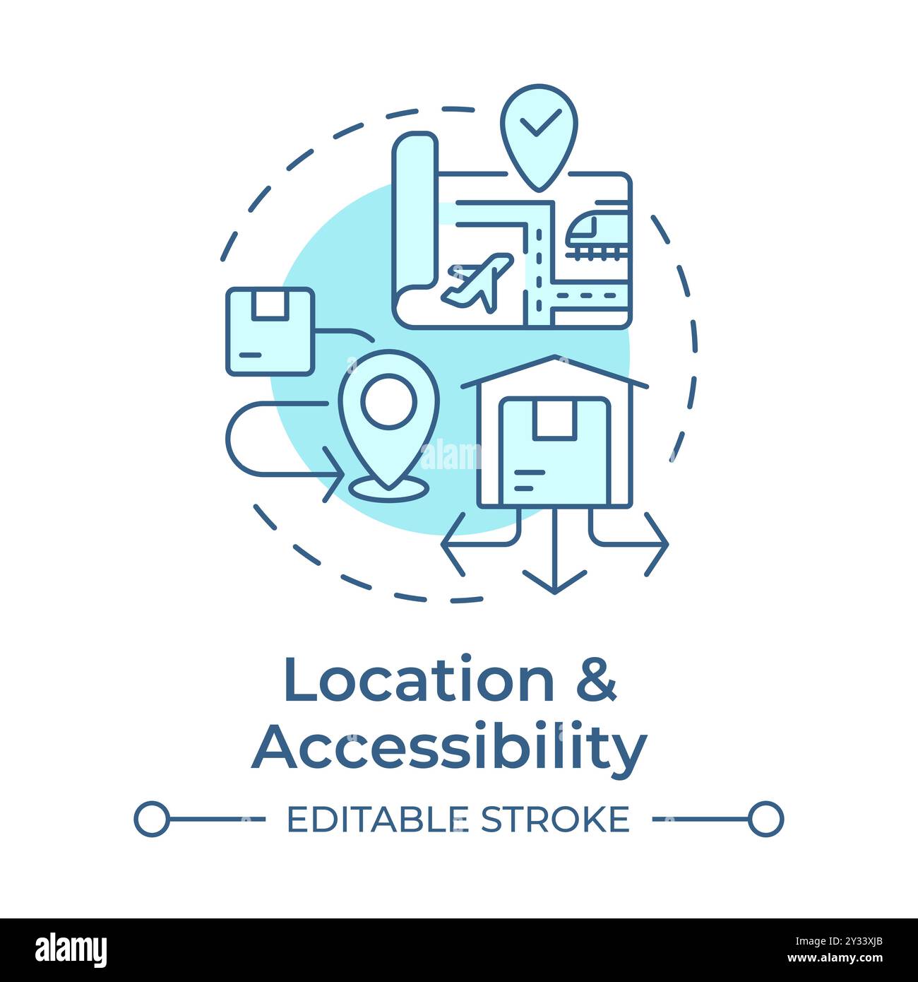 Location and accessibility soft blue concept icon Stock Vector Image ...