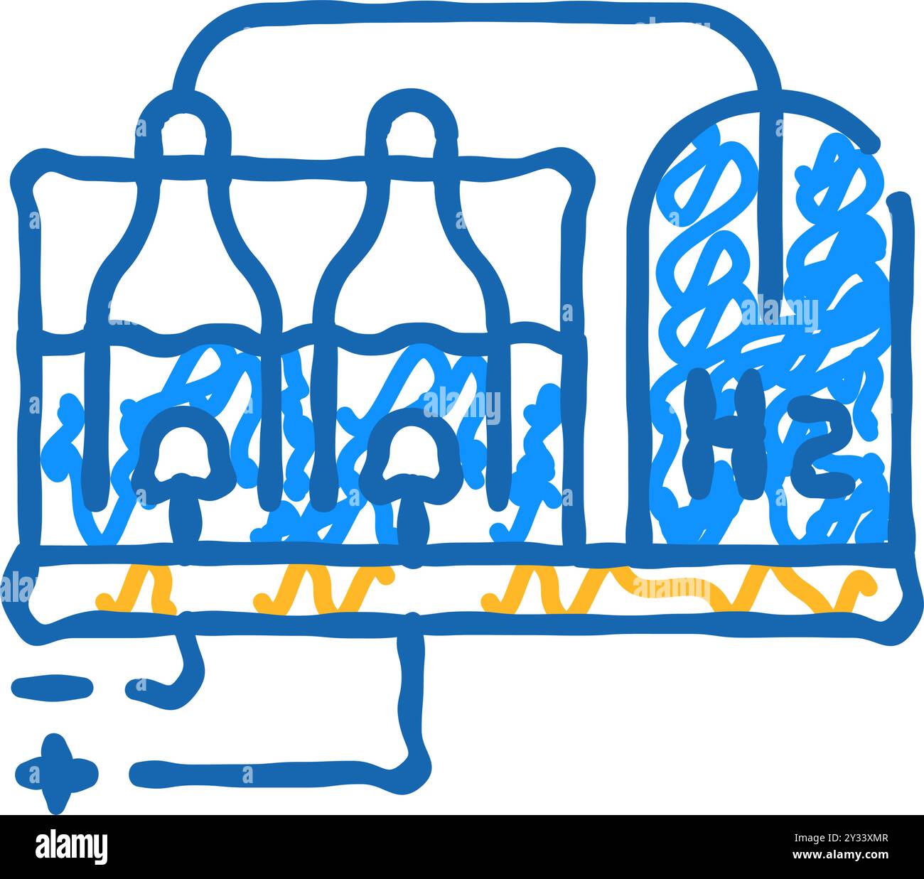 hydrogen production process icon doodle illustration Stock Vector Image ...