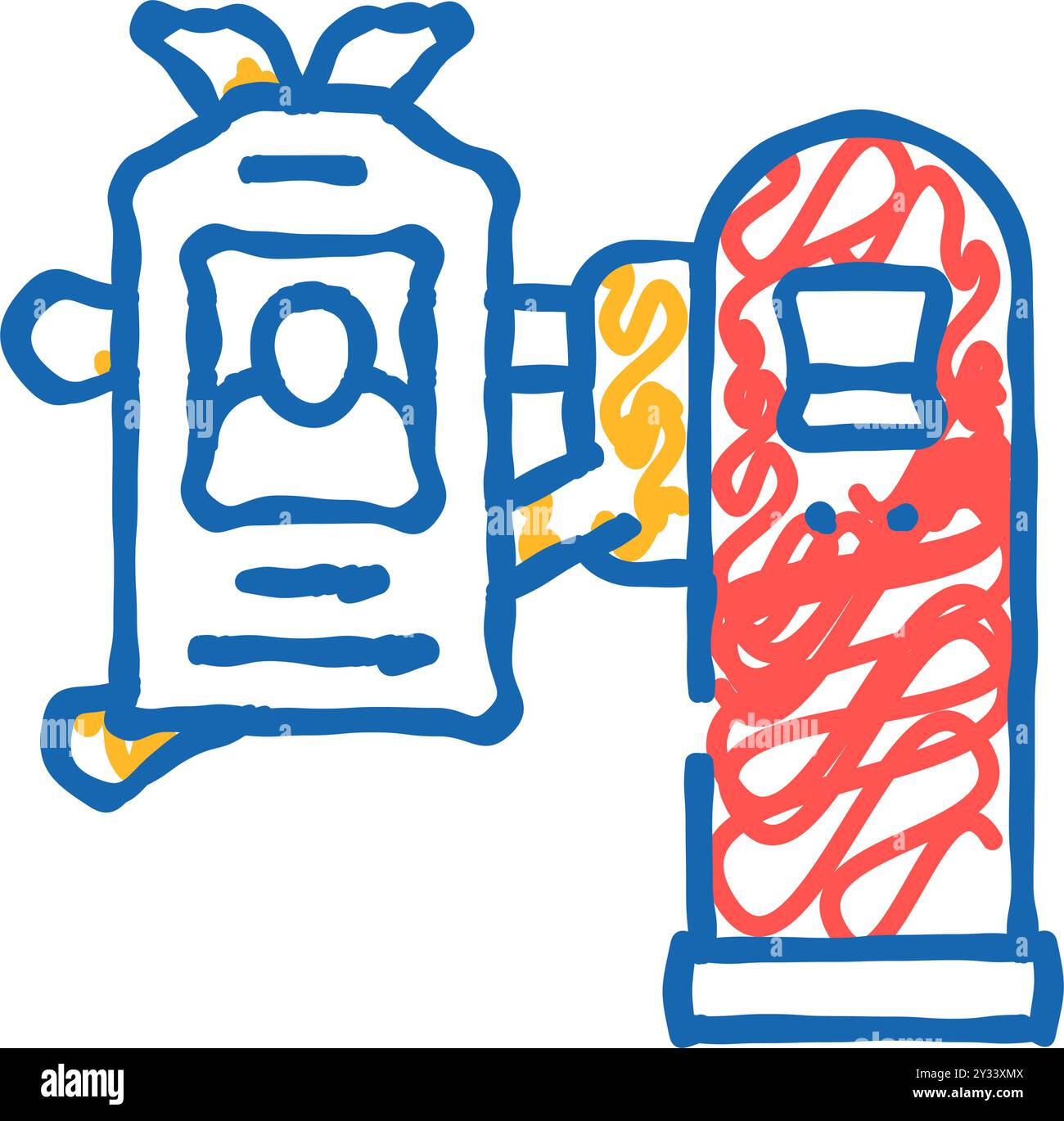 pass key for entry to canteen icon doodle illustration Stock Vector ...