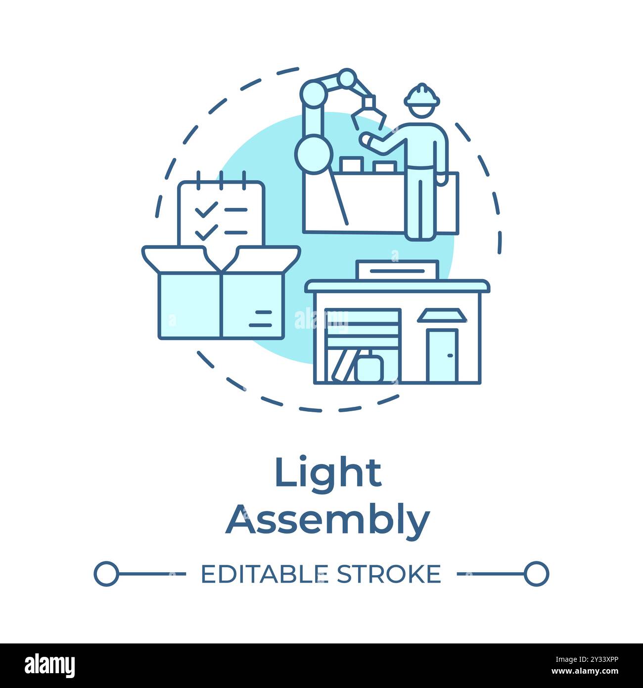 Light assembly soft blue concept icon Stock Vector Image & Art - Alamy
