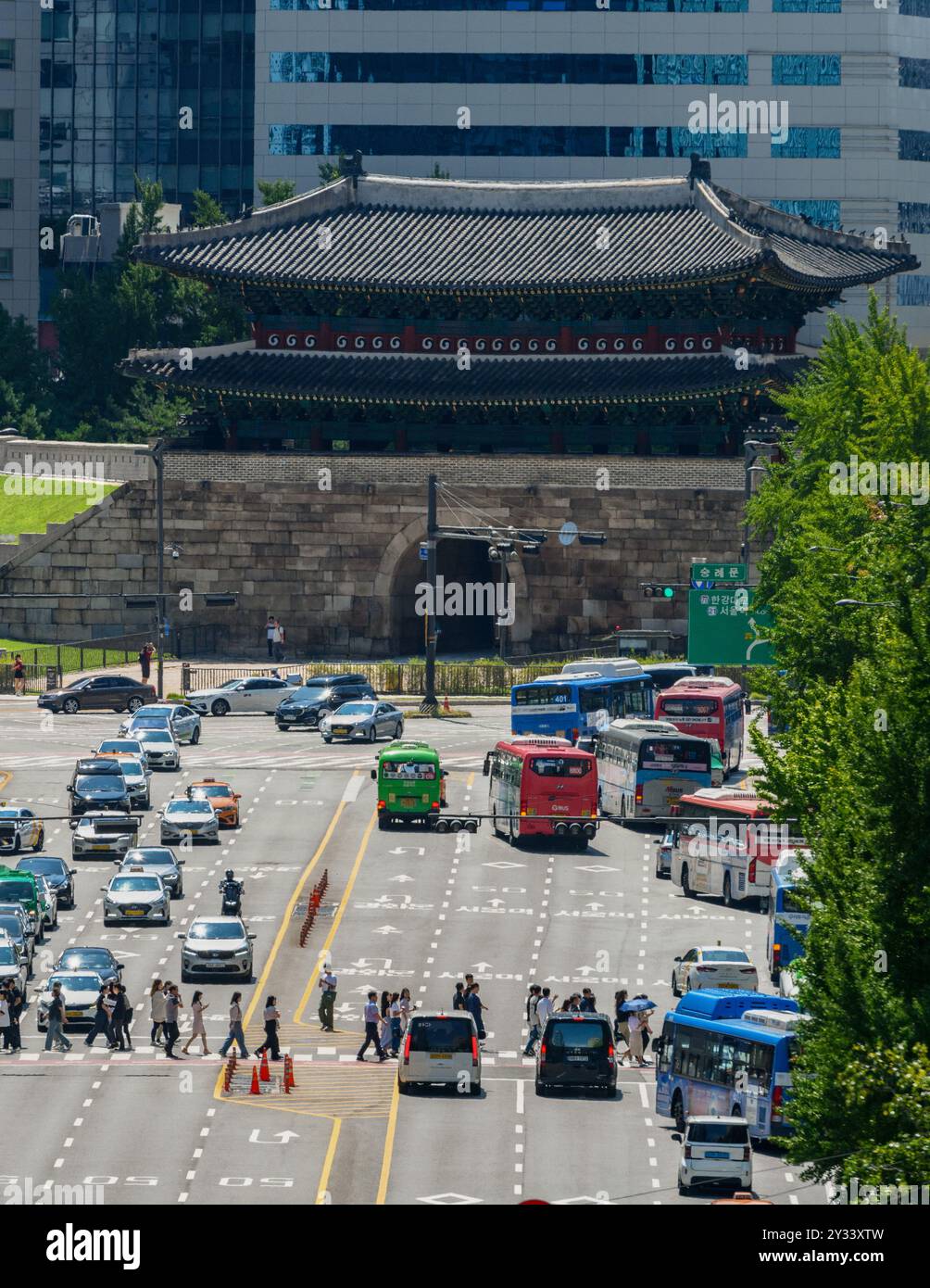 A General view of Namdaemun Gate, one of Seoul's symbols, and Seoul's ...