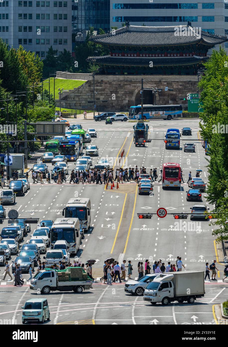 A General view of Namdaemun Gate, one of Seoul's symbols, and Seoul's ...