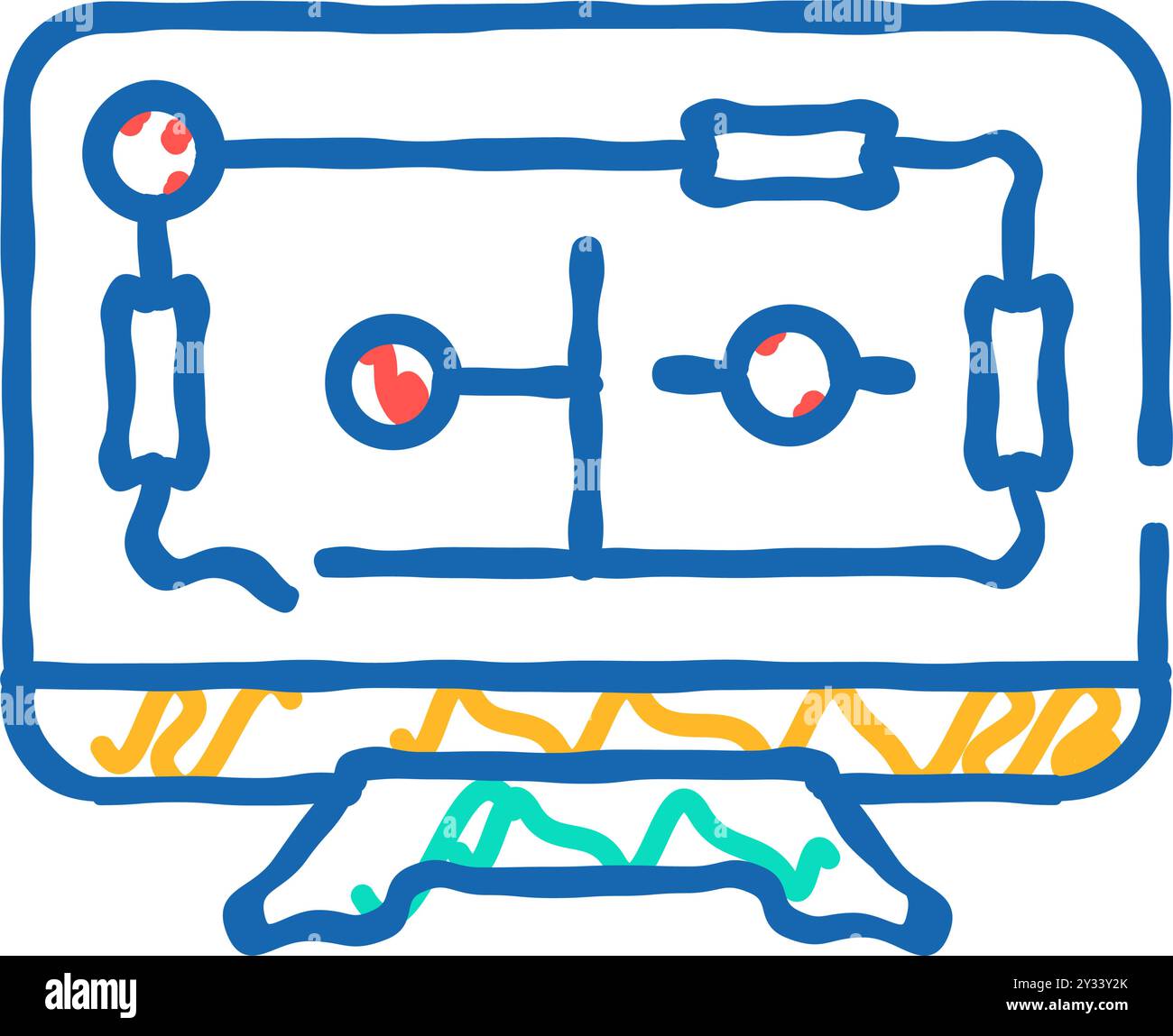 house control, smart home computer screen icon doodle illustration ...