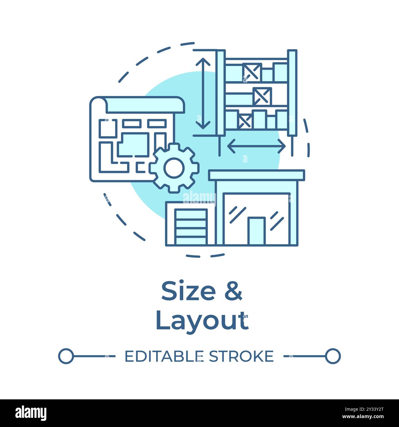 Size and layout soft blue concept icon Stock Vector Image & Art - Alamy
