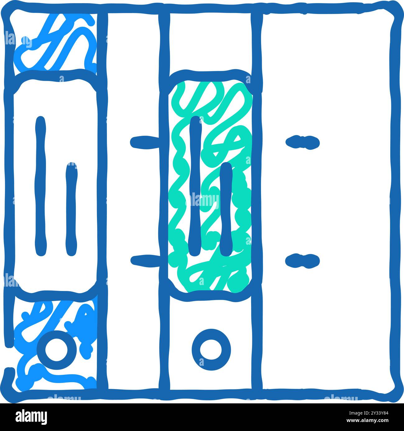 folders with documentation stationery icon doodle illustration Stock ...