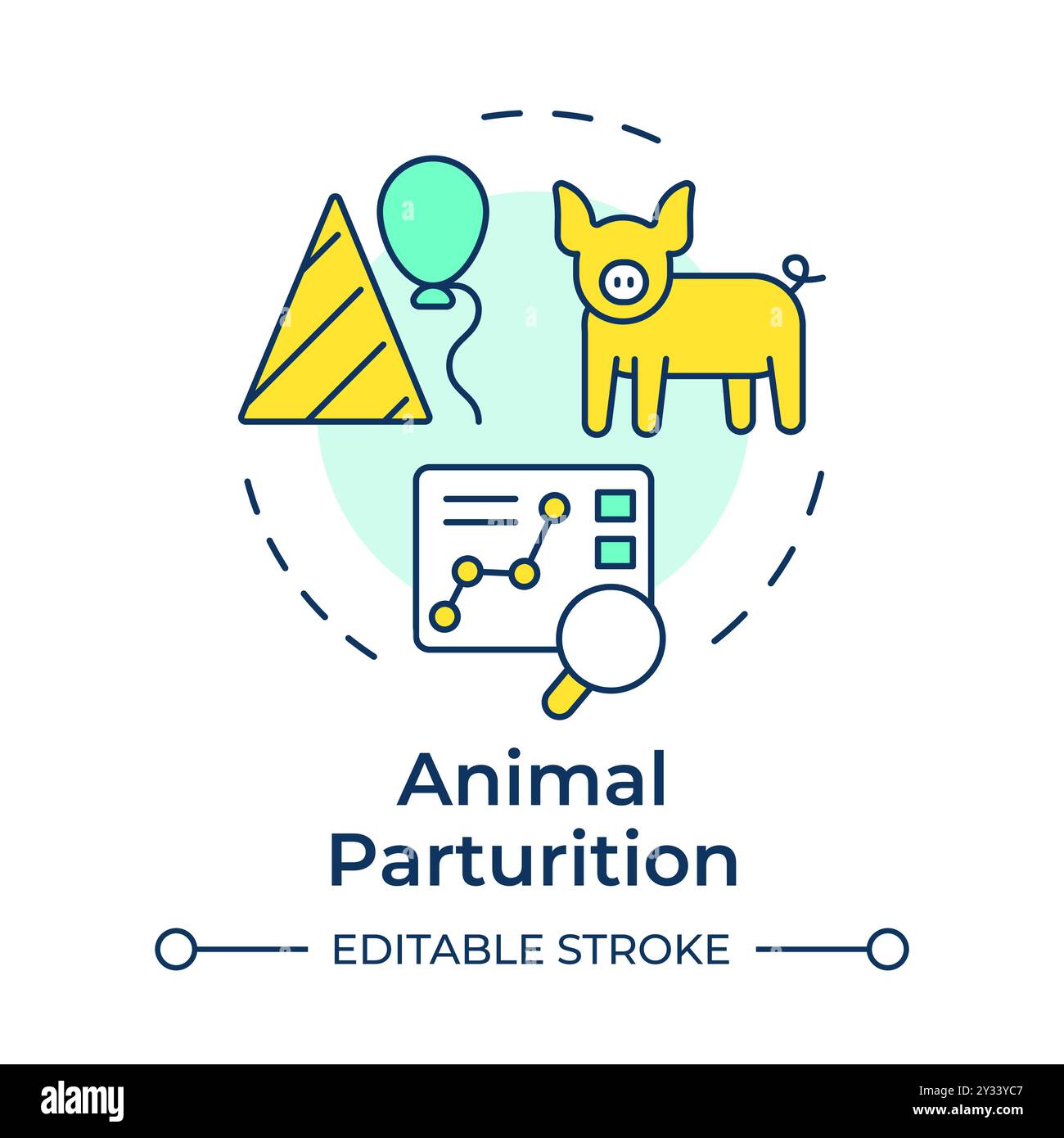 Animal parturition multi color concept icon Stock Vector Image & Art ...