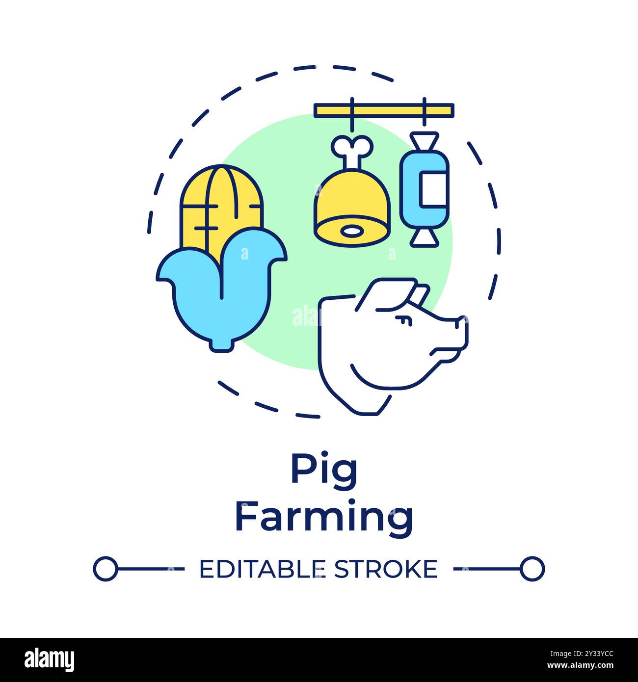 Pig farming multi color concept icon Stock Vector Image & Art - Alamy