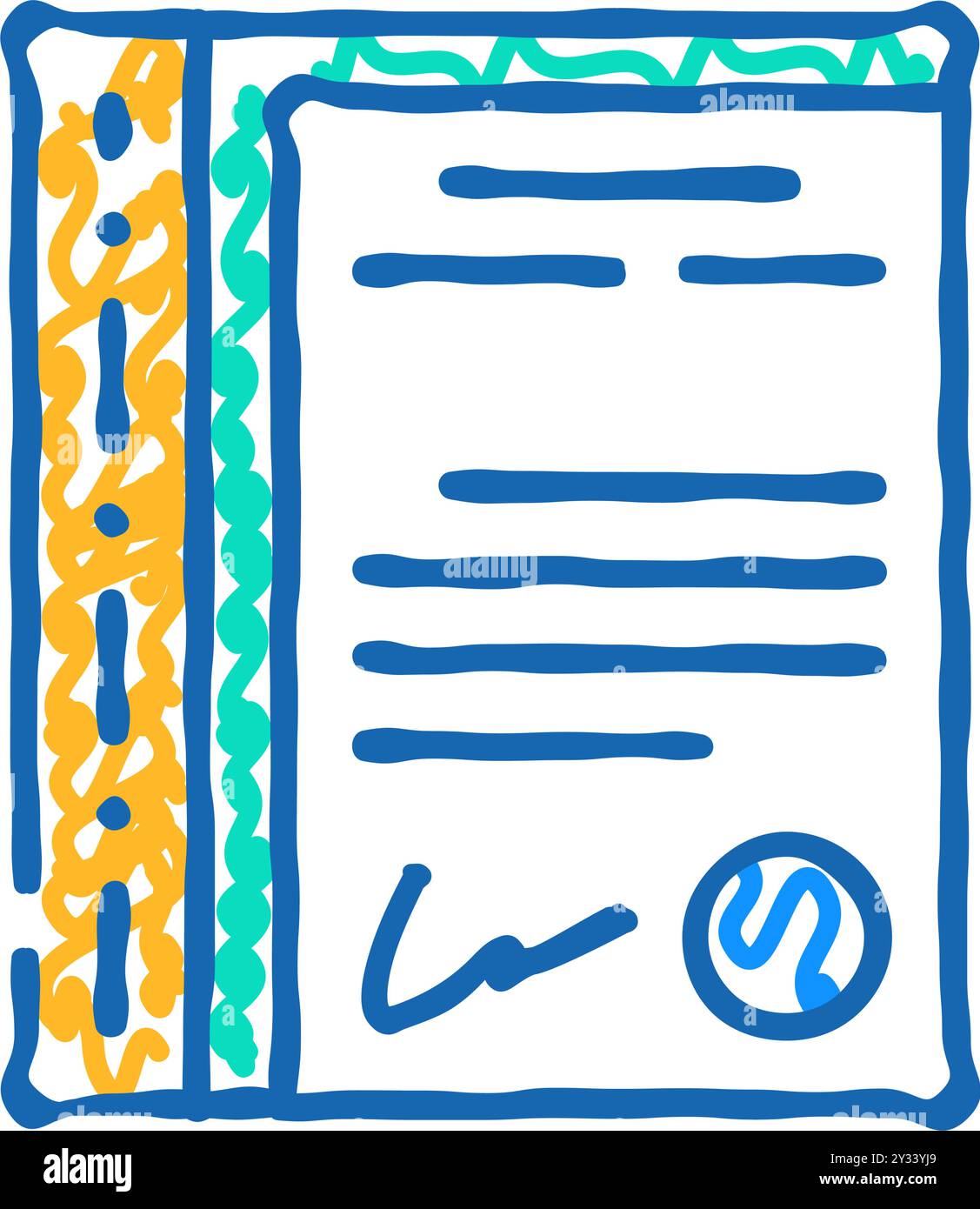 file with document stationery accessory icon doodle illustration Stock ...