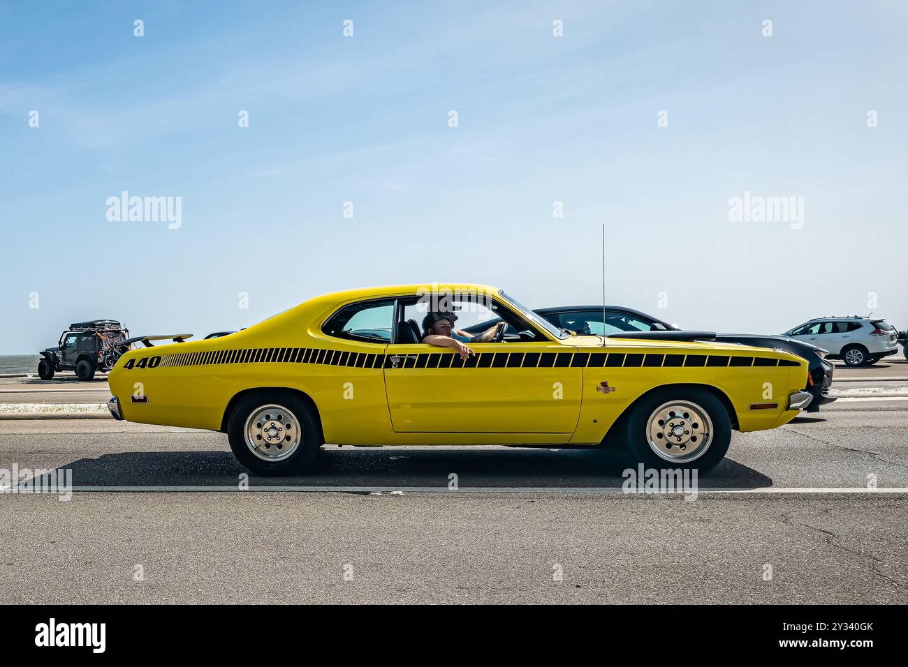 Gulfport, MS - October 04, 2023: Wide angle side view of a 1971 Dodge ...