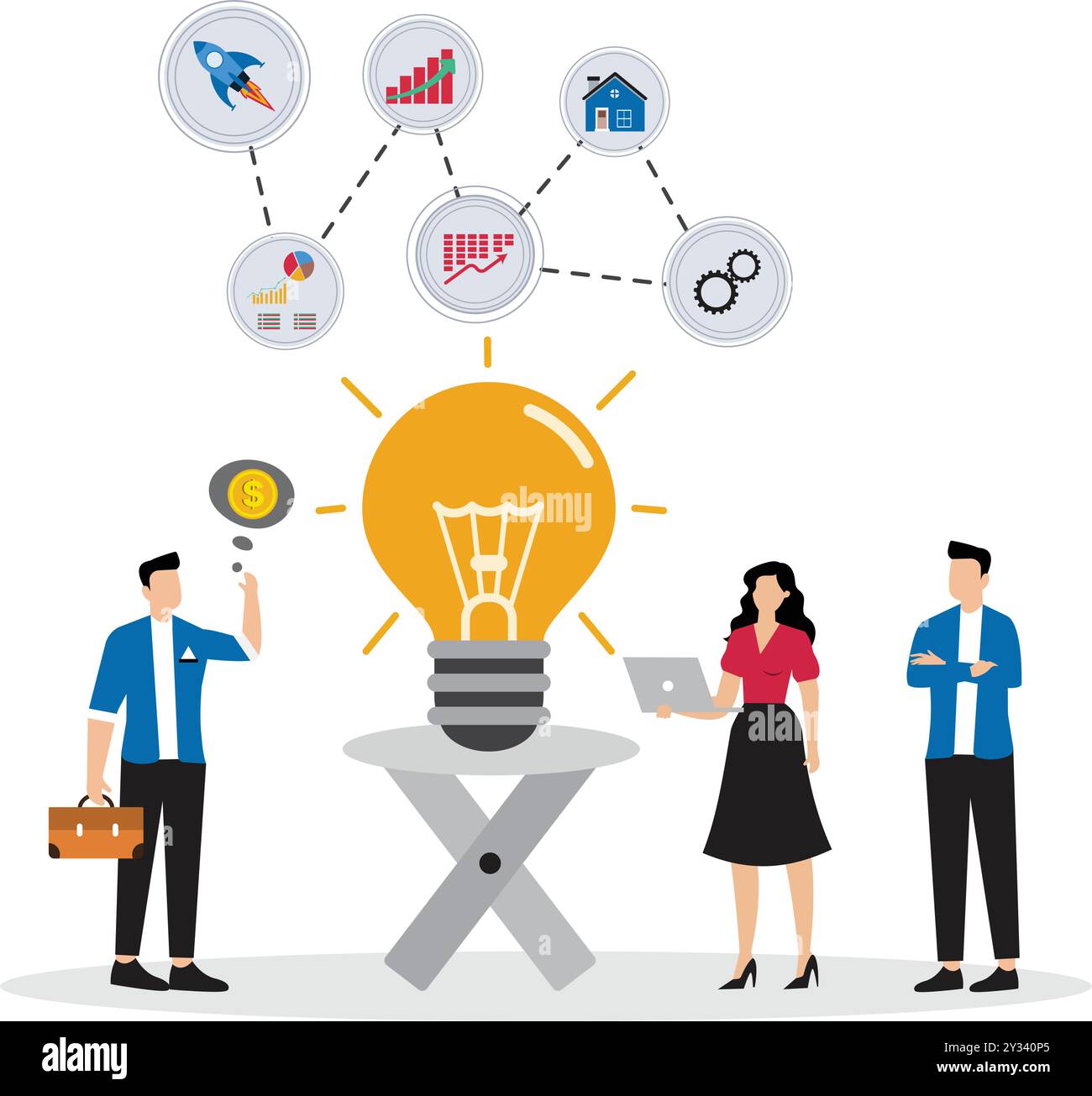 Businessman thinking planning strategy Stock Vector Images - Alamy