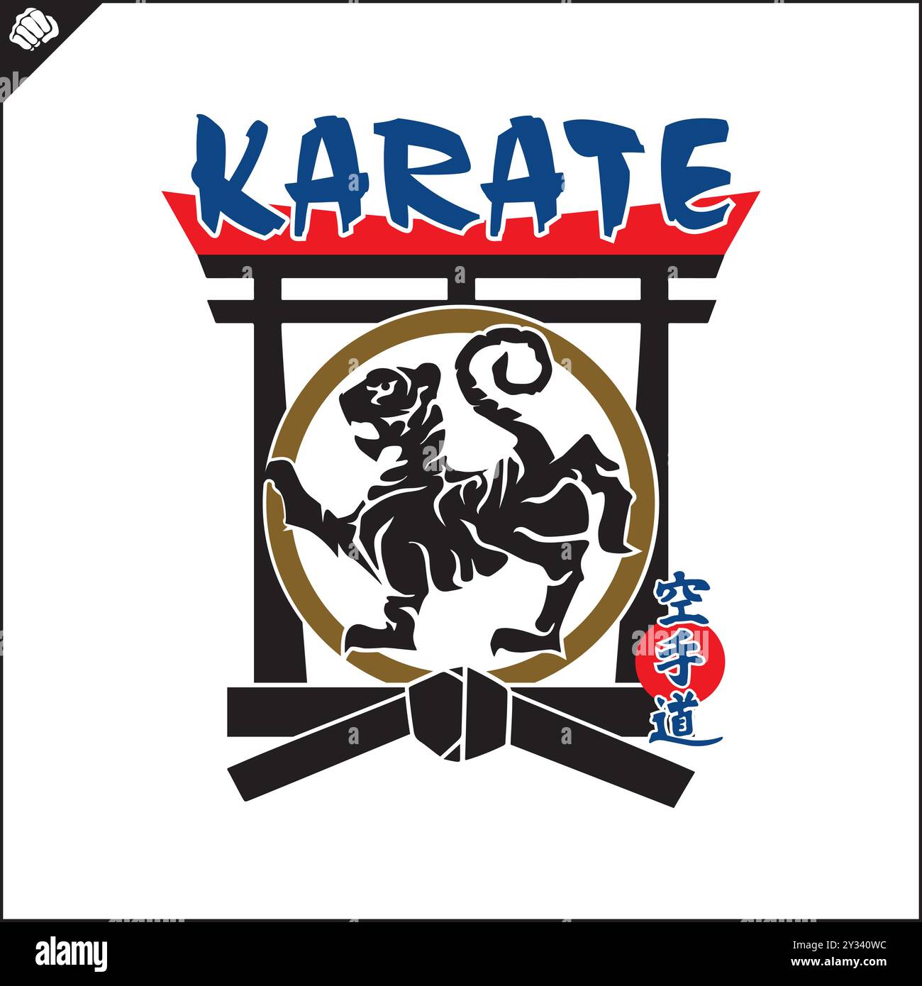Martial art colored symbol, logo. Karate creative design emblem. Vector ...
