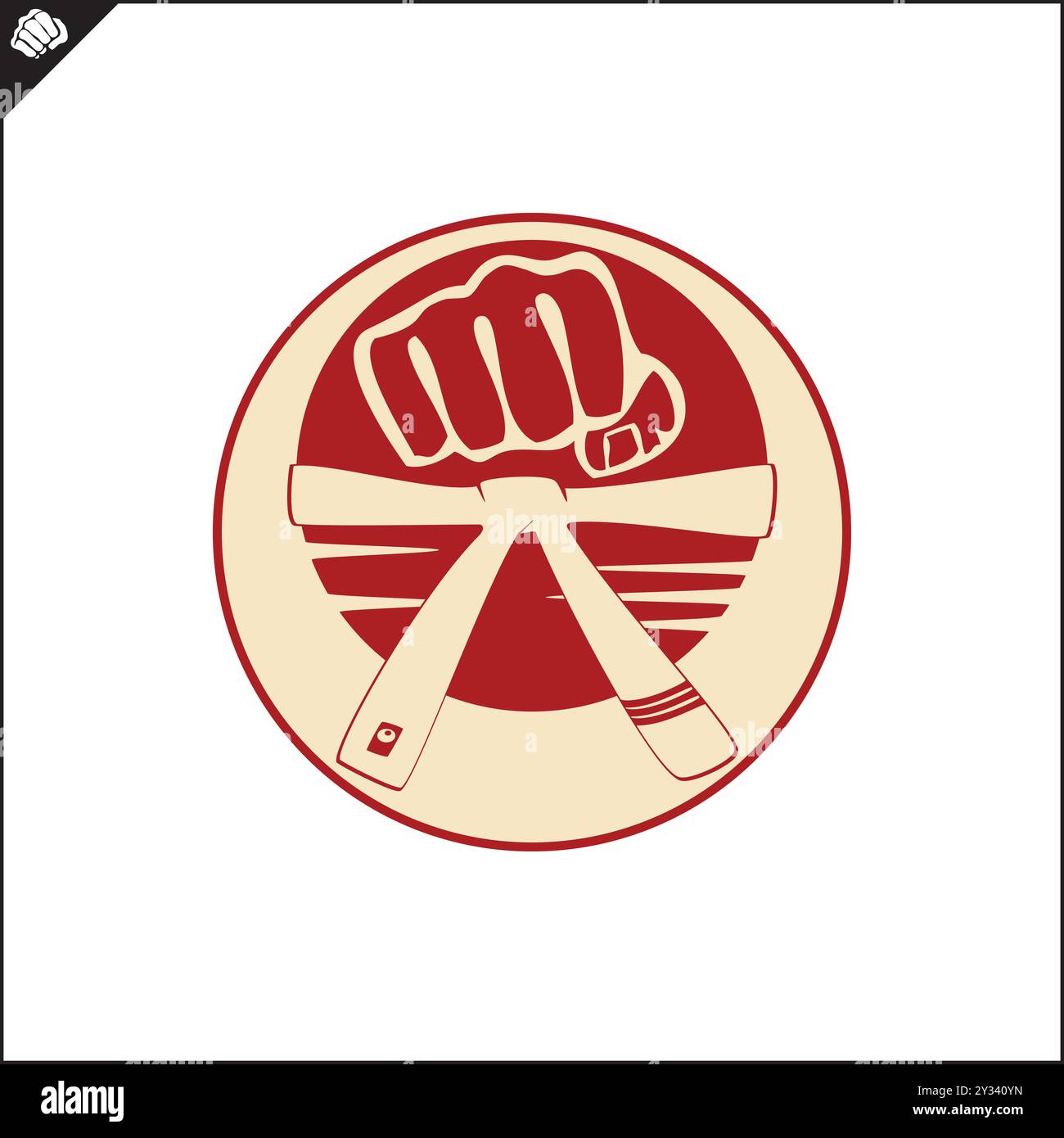 Martial art colored symbol, logo. Karate creative design emblem. Vector ...