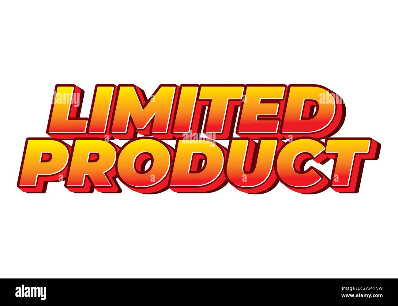 Limited product. Text effect design in 3D style in yellow red colors ...