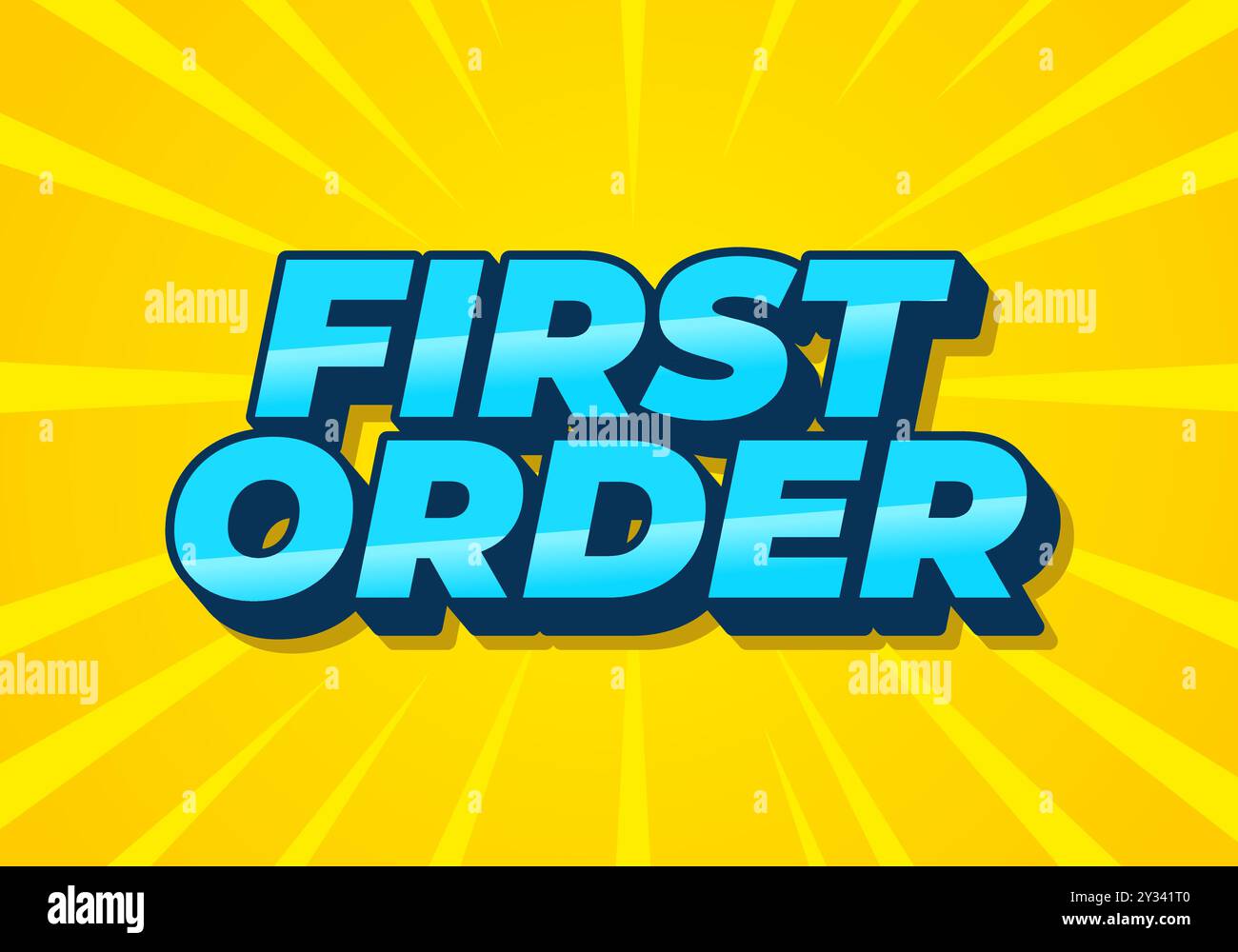 First order. Text effect design in 3D style with modern colors Stock ...