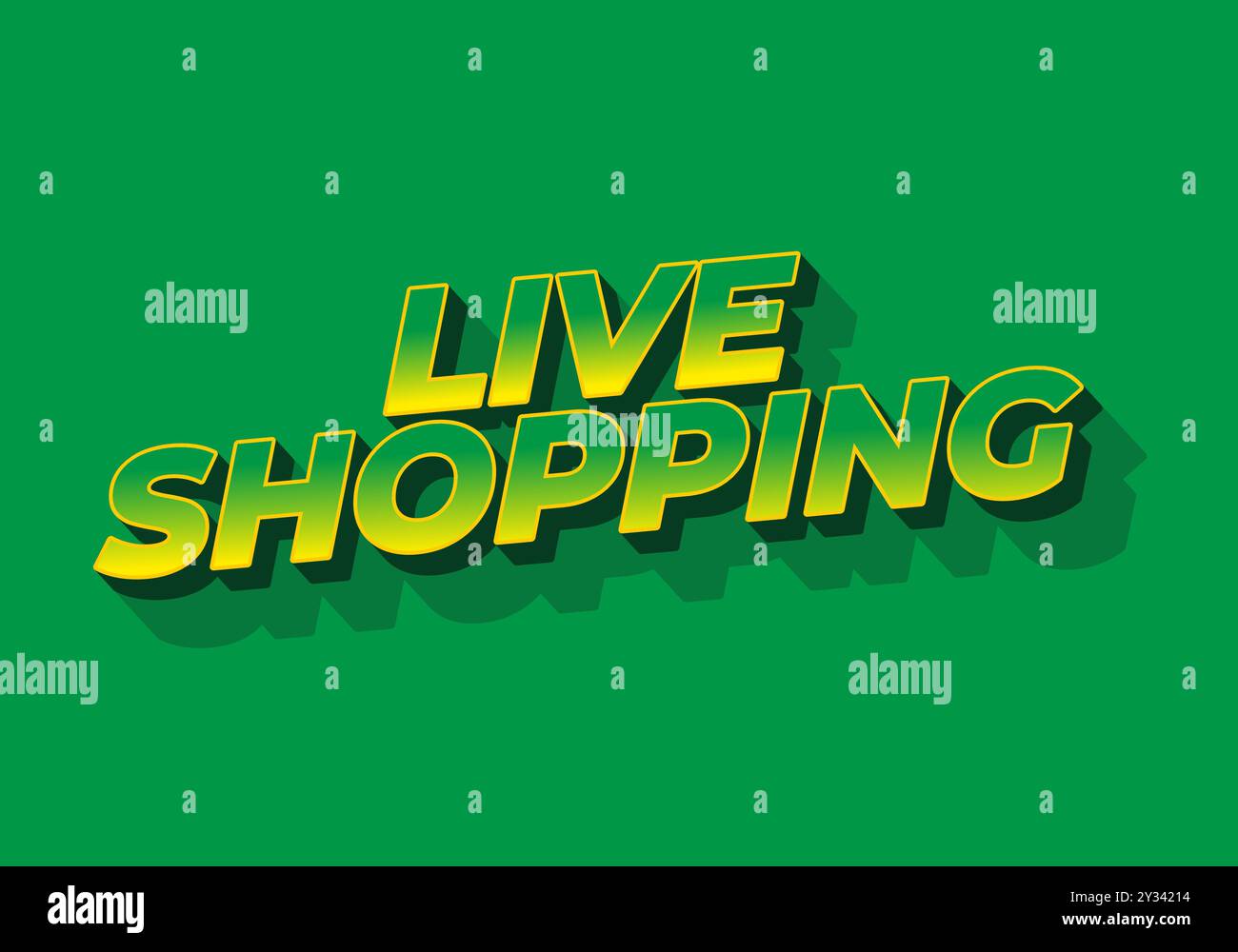 Live shopping. Text effect design in 3D style with eye catching colors ...