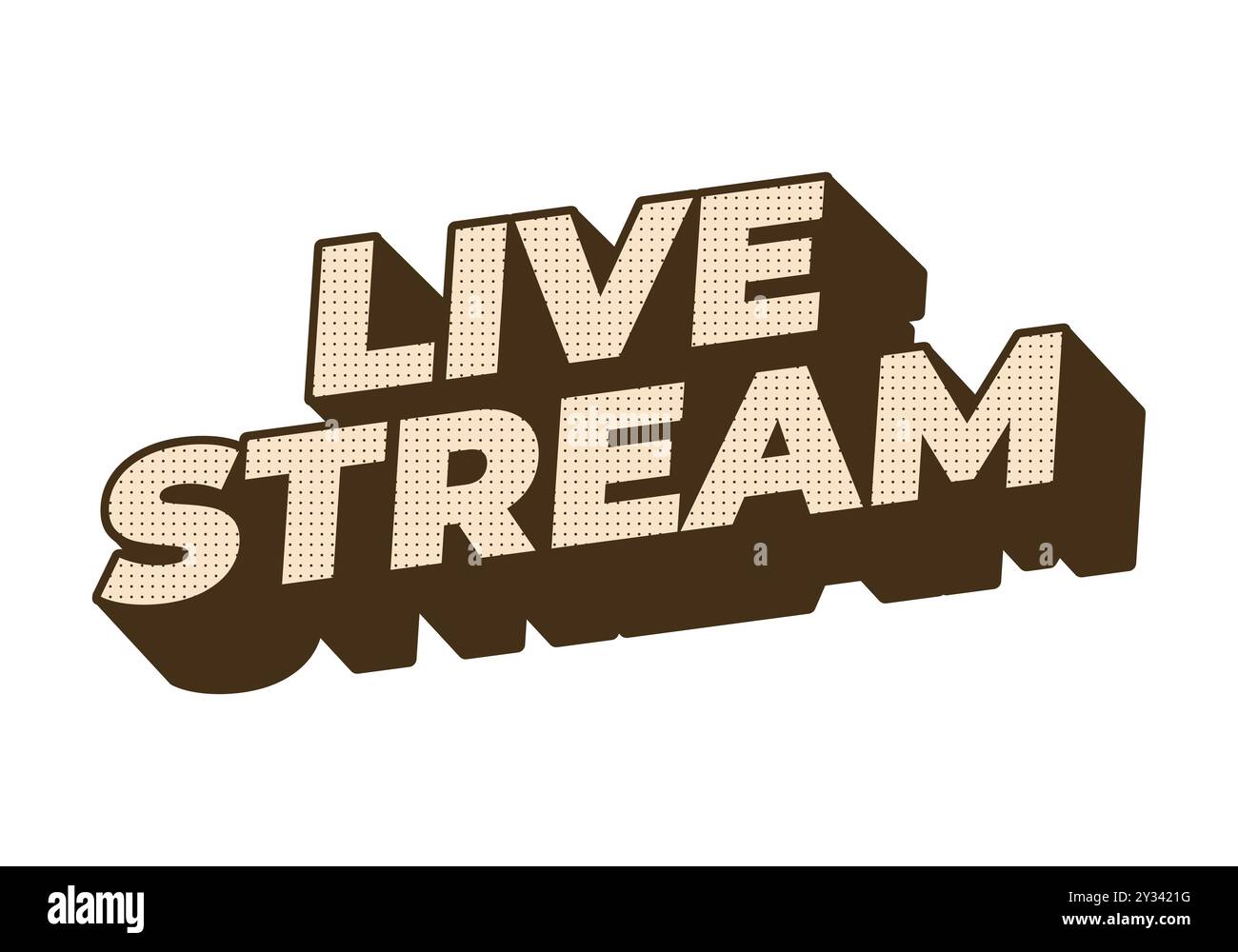 Live stream. Text effect design in 3D style with modern colors Stock ...