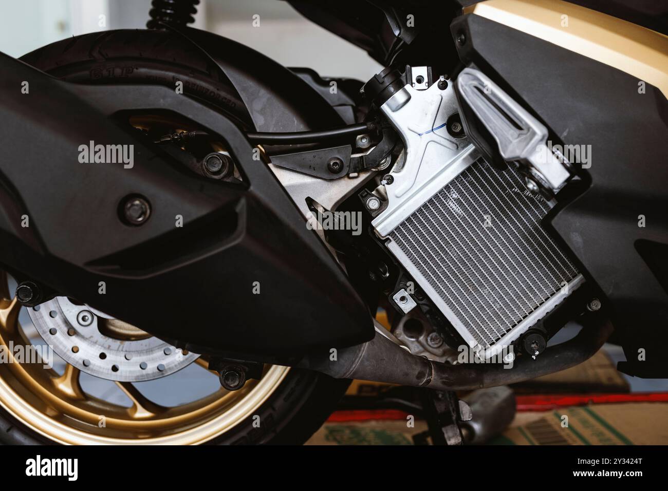 Motorcycle Engine Parts Close-up Stock Photo - Alamy